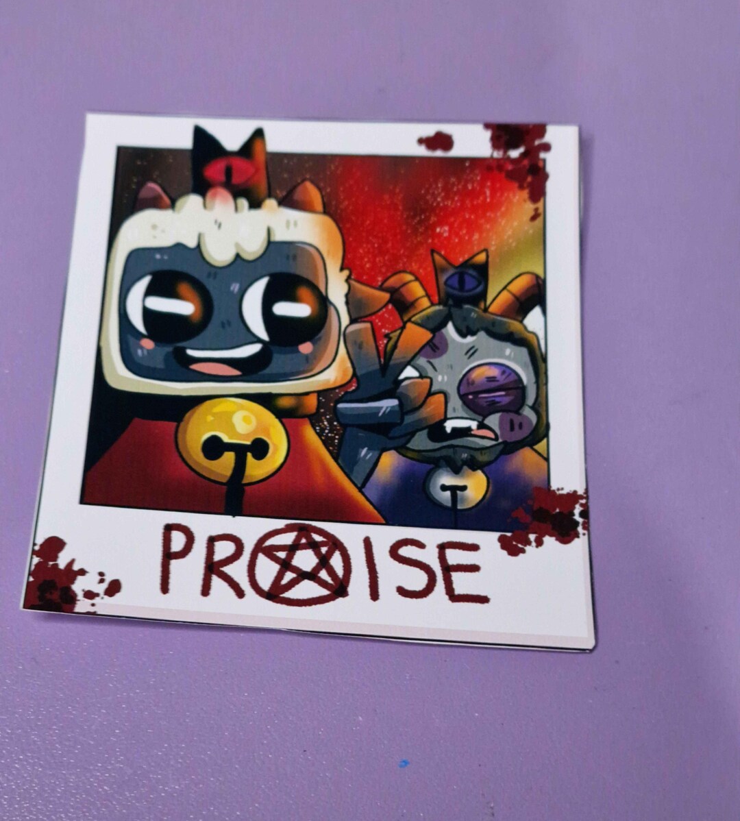 Praise Cult of the Lamb Inspired Polaroid Print Sticker - Etsy