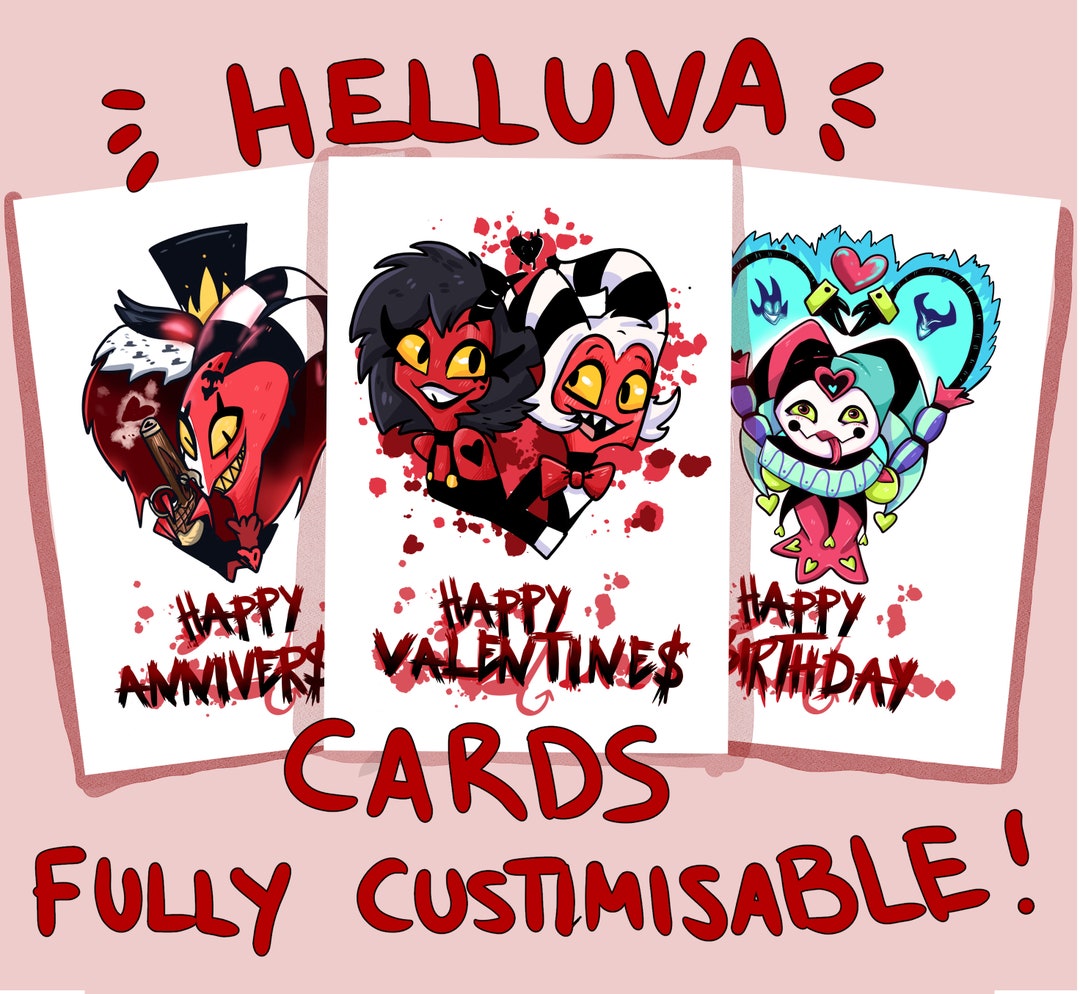 Helluva Boss Cards Valentines, Birthday, Anniversary Millie and Moxie ...