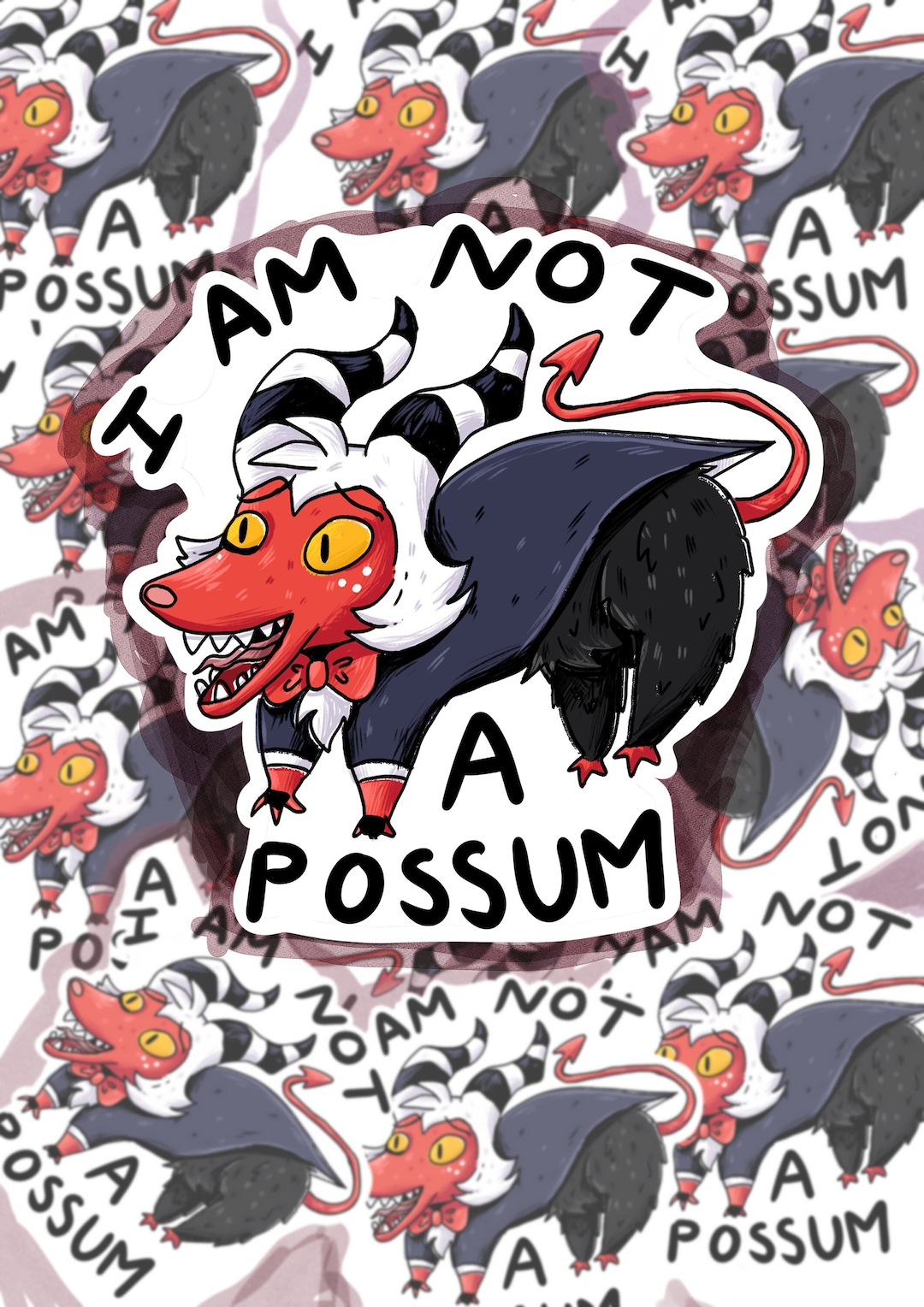 Helluva Boss - Moxxie ' I Am Not a Possum' Sticker - Etsy