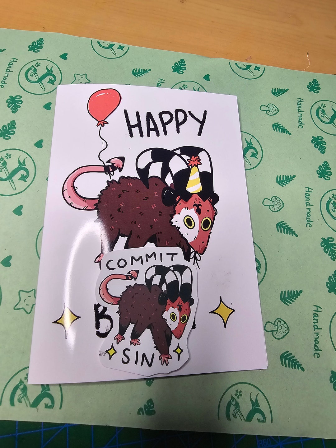Helluva Boss Inspired Cards Blitzo Possum Birthday Card Commit Sin ...