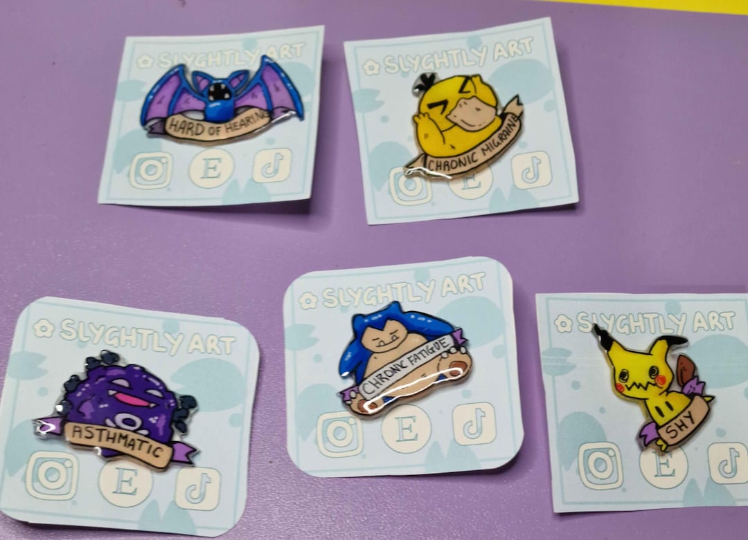 Pokemon Custom Disabilities Handmade Pin Psyduck Chronic Migraine - Etsy