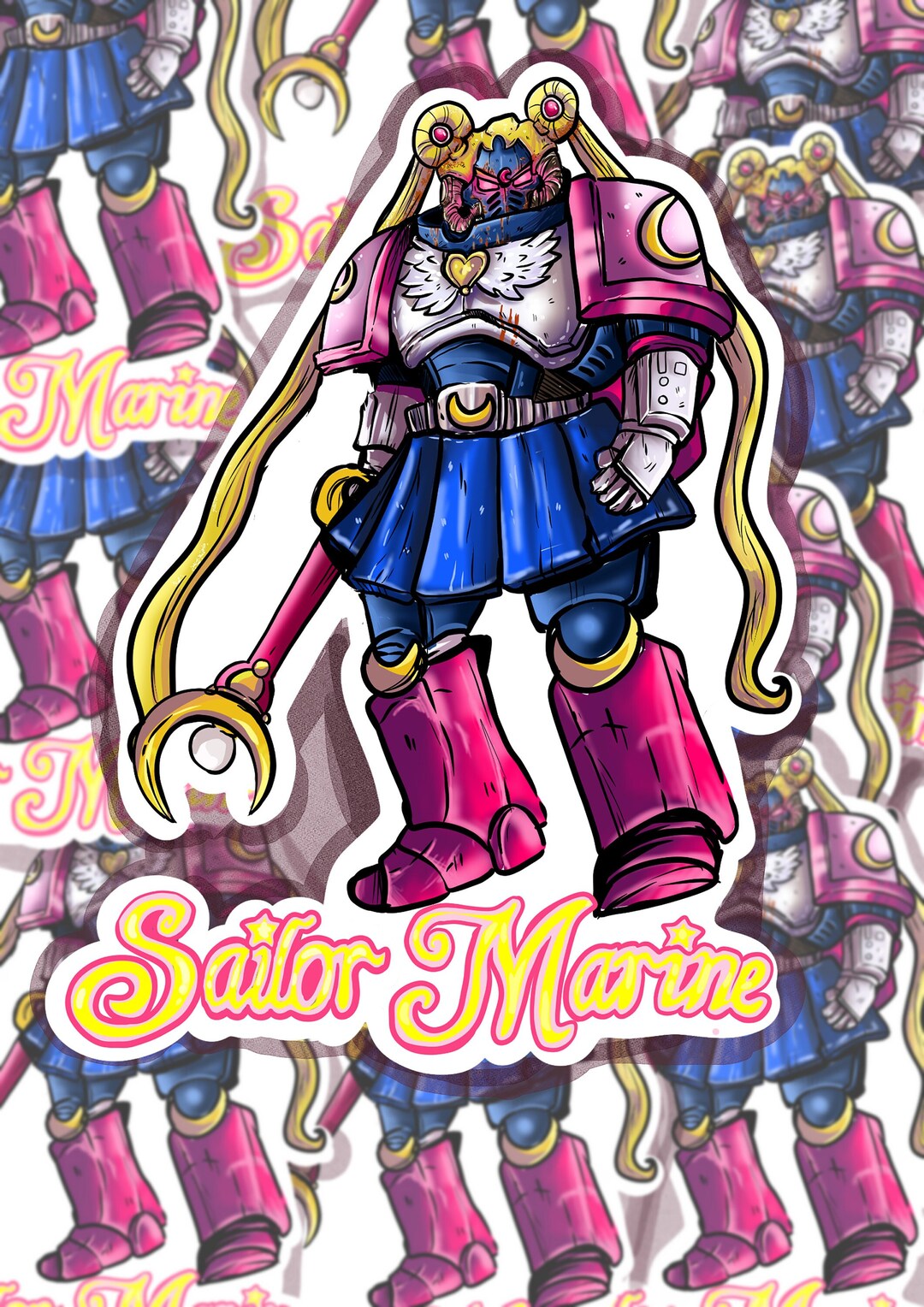 Sailor Marine Sticker Warhammer 40k Sailor Moon Sticker Space Marines ...