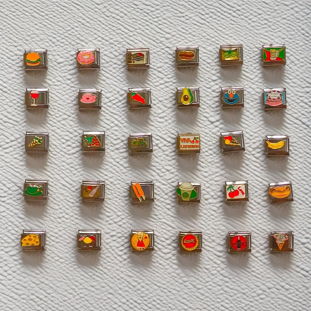 Food Italian Bracelet Charm, Fruit Bracelet Charm, Drink Cup Bracelet ...