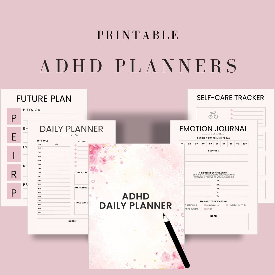 Pink ADHD Daily Printable Planner Stay Organized and Focused, Printable ...