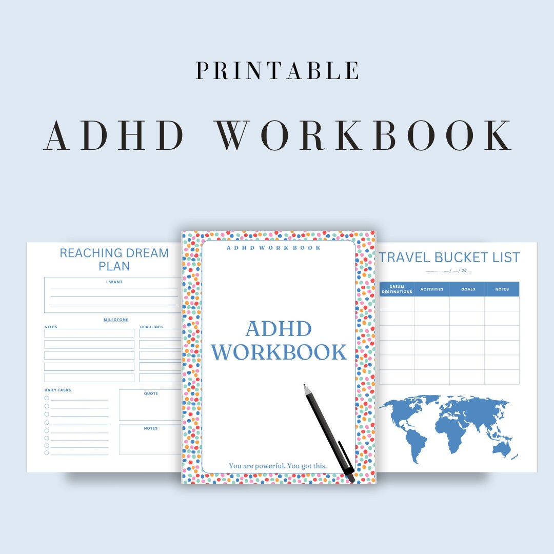 ADHD Workbook Multicolour Printable ADHD Daily Planner Adhd Adult ...