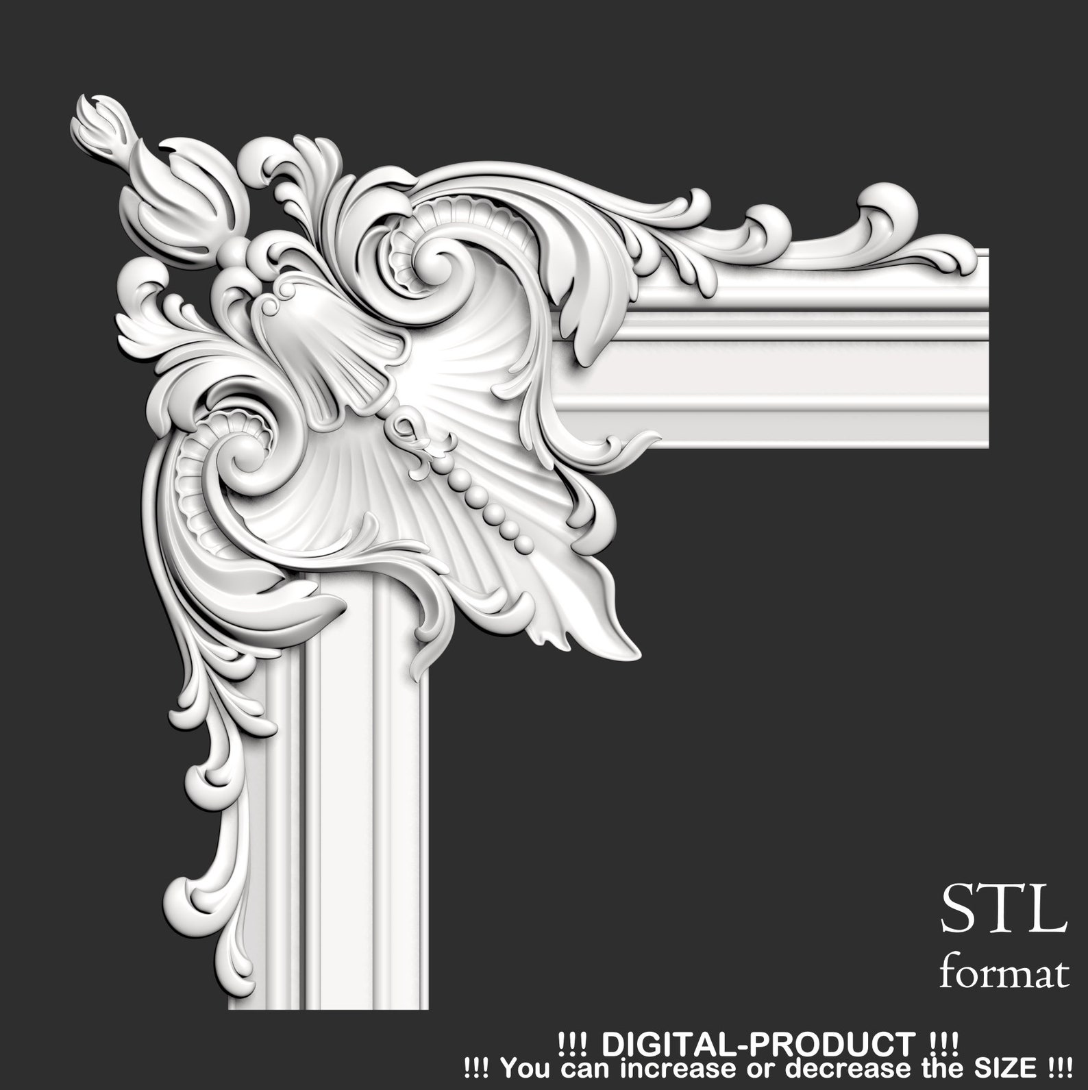 3d Molding Corner 3D Model, STL, CNC Molding, 3dmolding, 3dcorner, Bas ...
