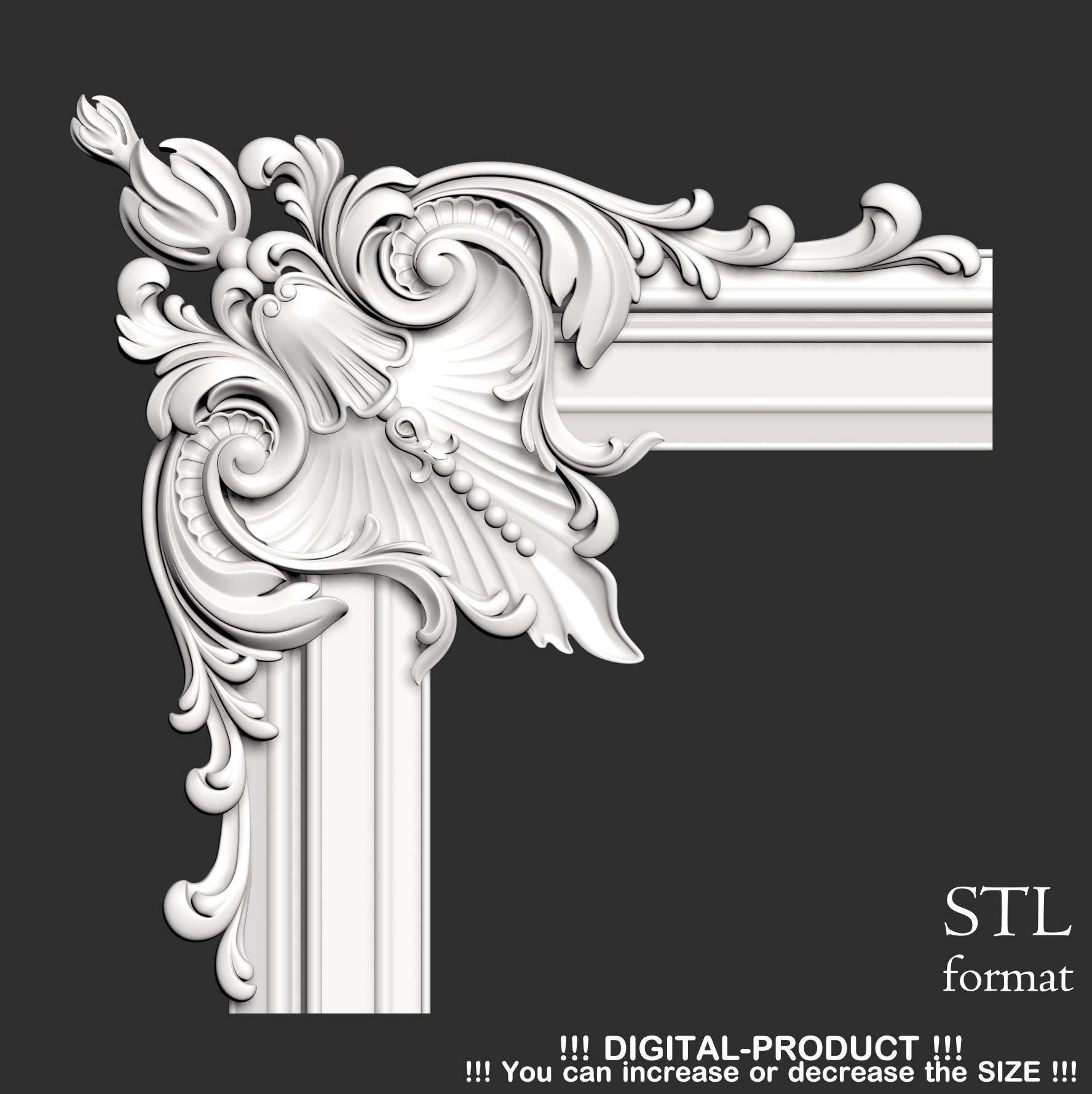 3d Molding Corner 3D Model, STL, CNC Molding, 3dmolding, 3dcorner, Bas ...