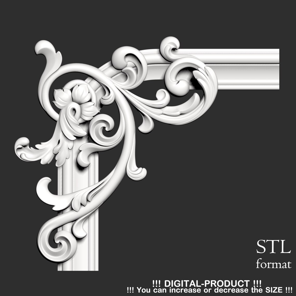 3d Molding Corner 3D Model, STL, CNC Molding, 3dmolding, 3dcorner, Bas ...