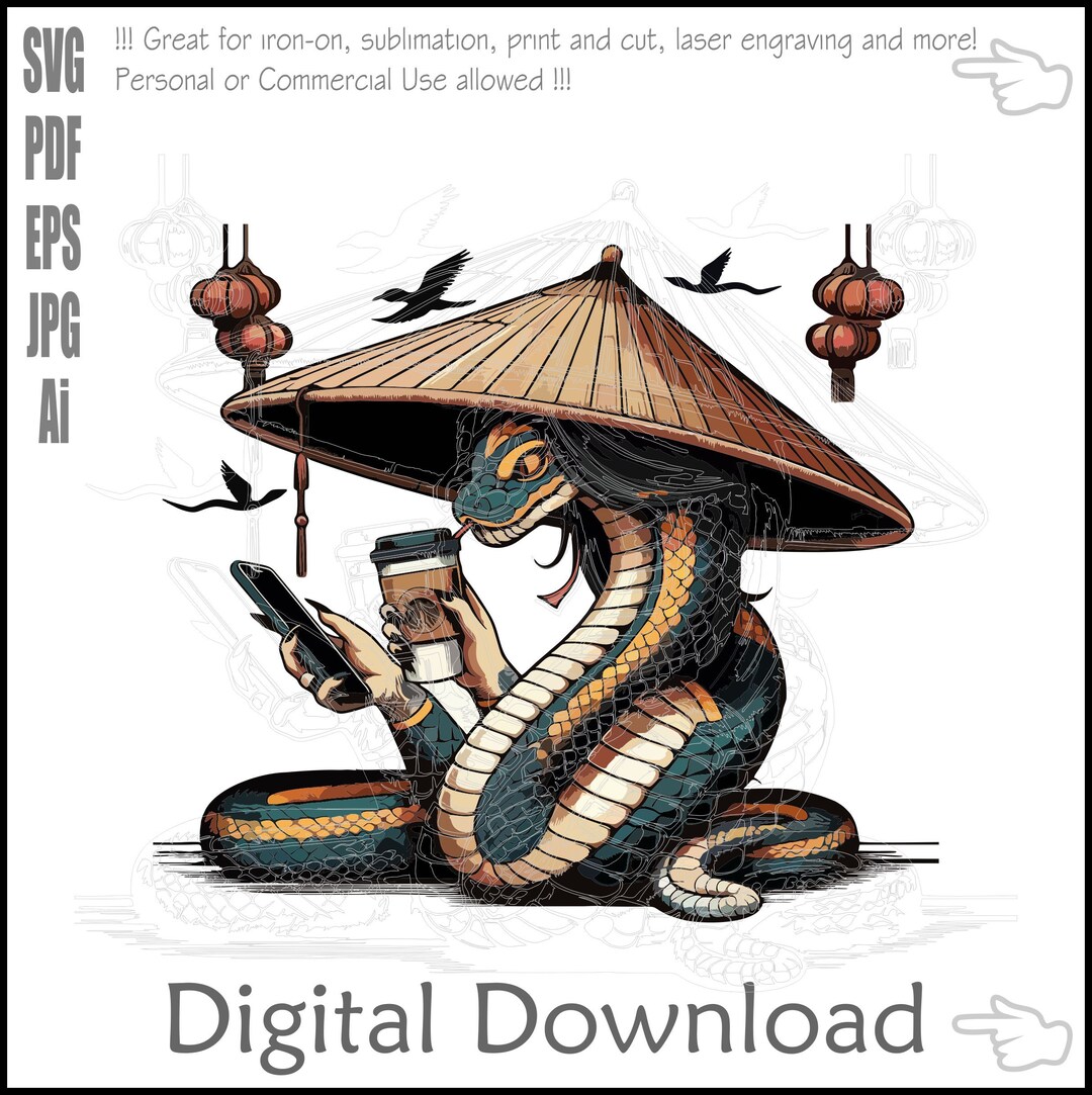 Snakes SVG Year of Snakes PNG Printable Clipart EPS Vector Cut File AI ...