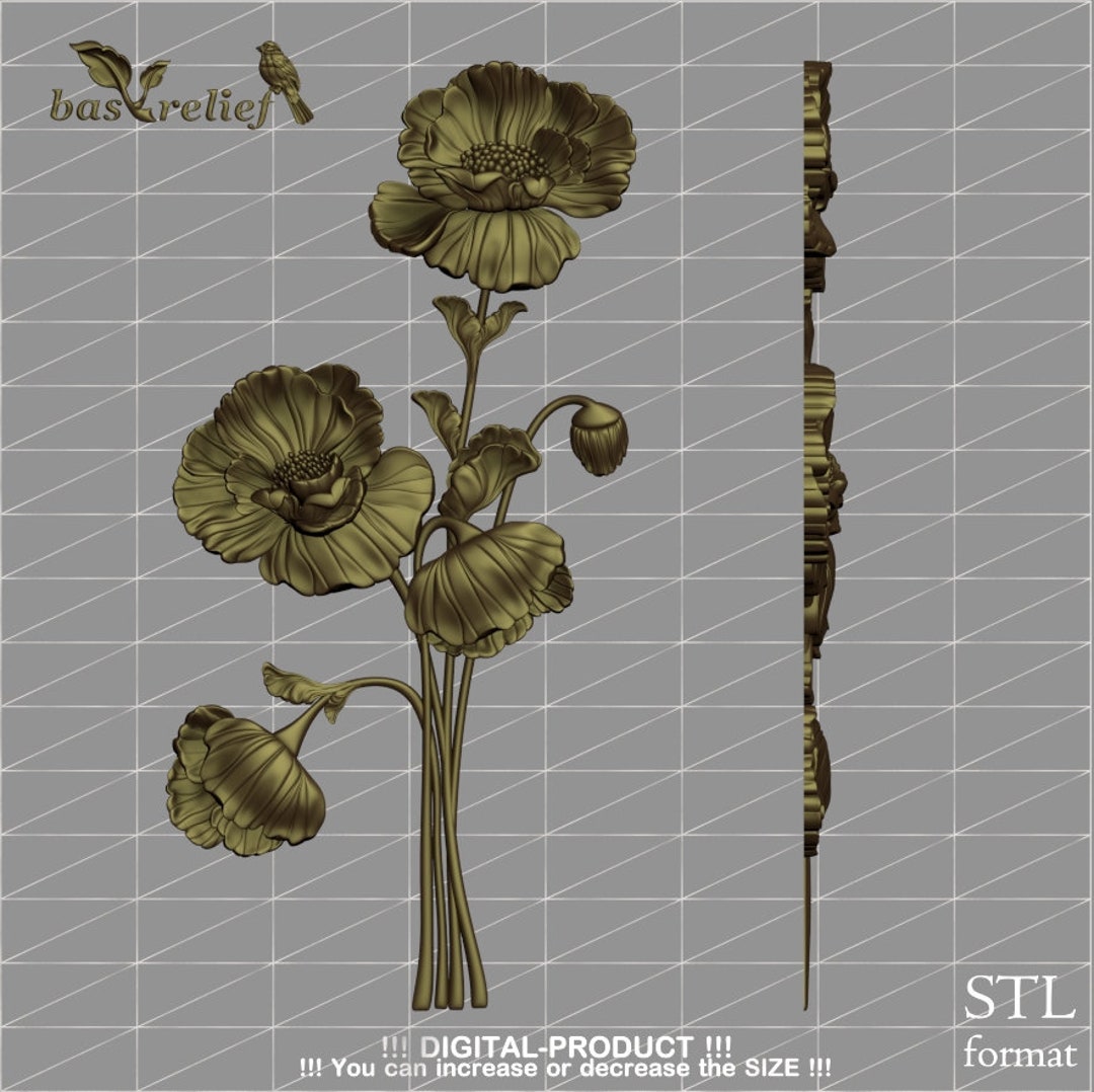 3d Plants, STL, CNC Flower, 3dflower, 3dbasrelief, Bas Relief, Plants ...