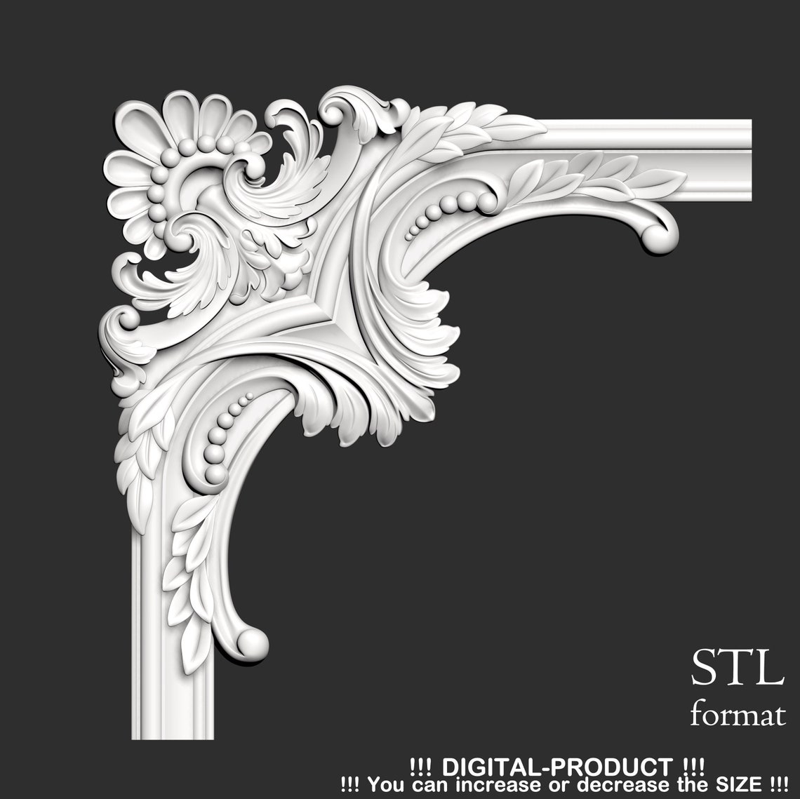 3d Molding Corner 3D Model, STL, CNC Molding, 3dmolding, 3dcorner, Bas ...
