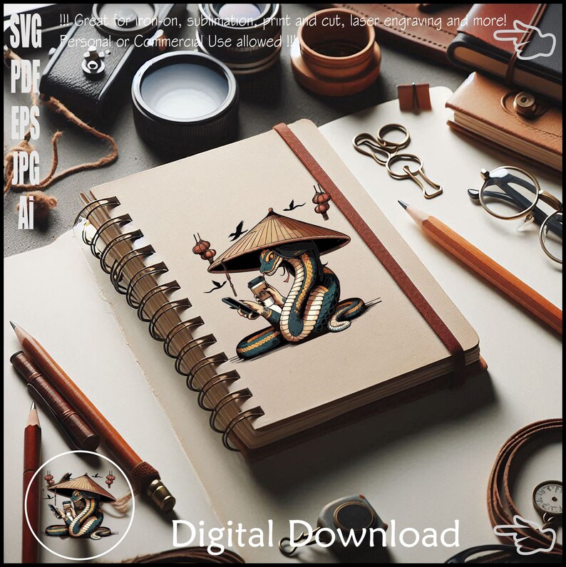 Snakes SVG Year of Snakes PNG Printable Clipart EPS Vector Cut File AI ...