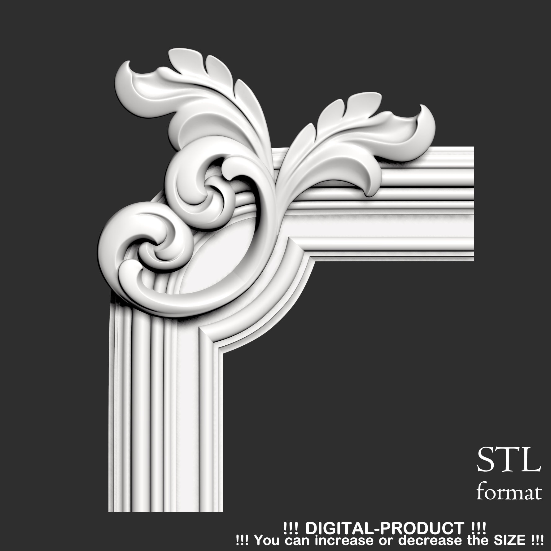 3d Molding Corner 3D Model, STL, CNC Molding, 3dmolding, 3dcorner, Bas ...