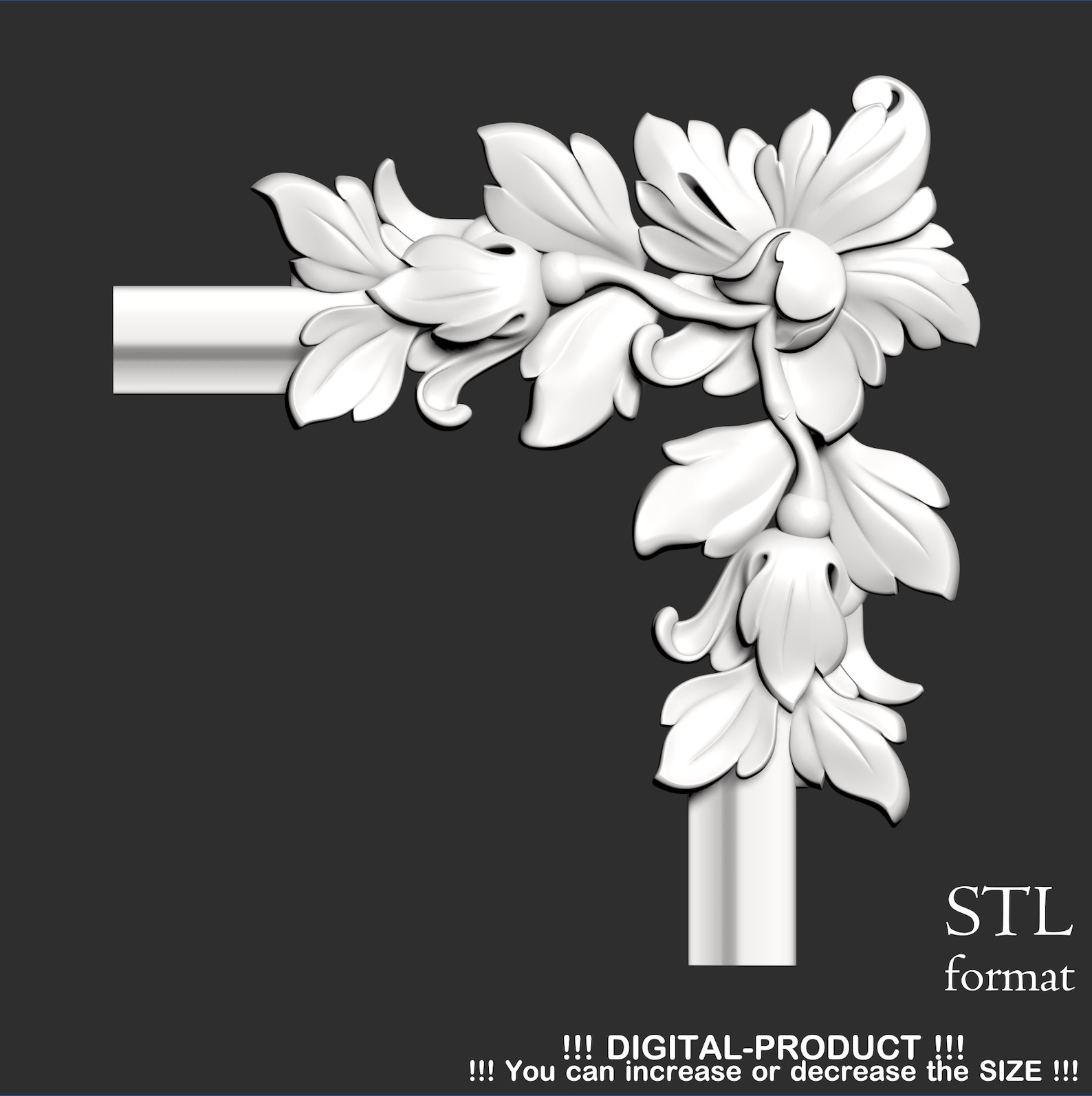 3d Molding Corner 3D Model, STL, CNC Molding, 3dmolding, 3dcorner, Bas ...