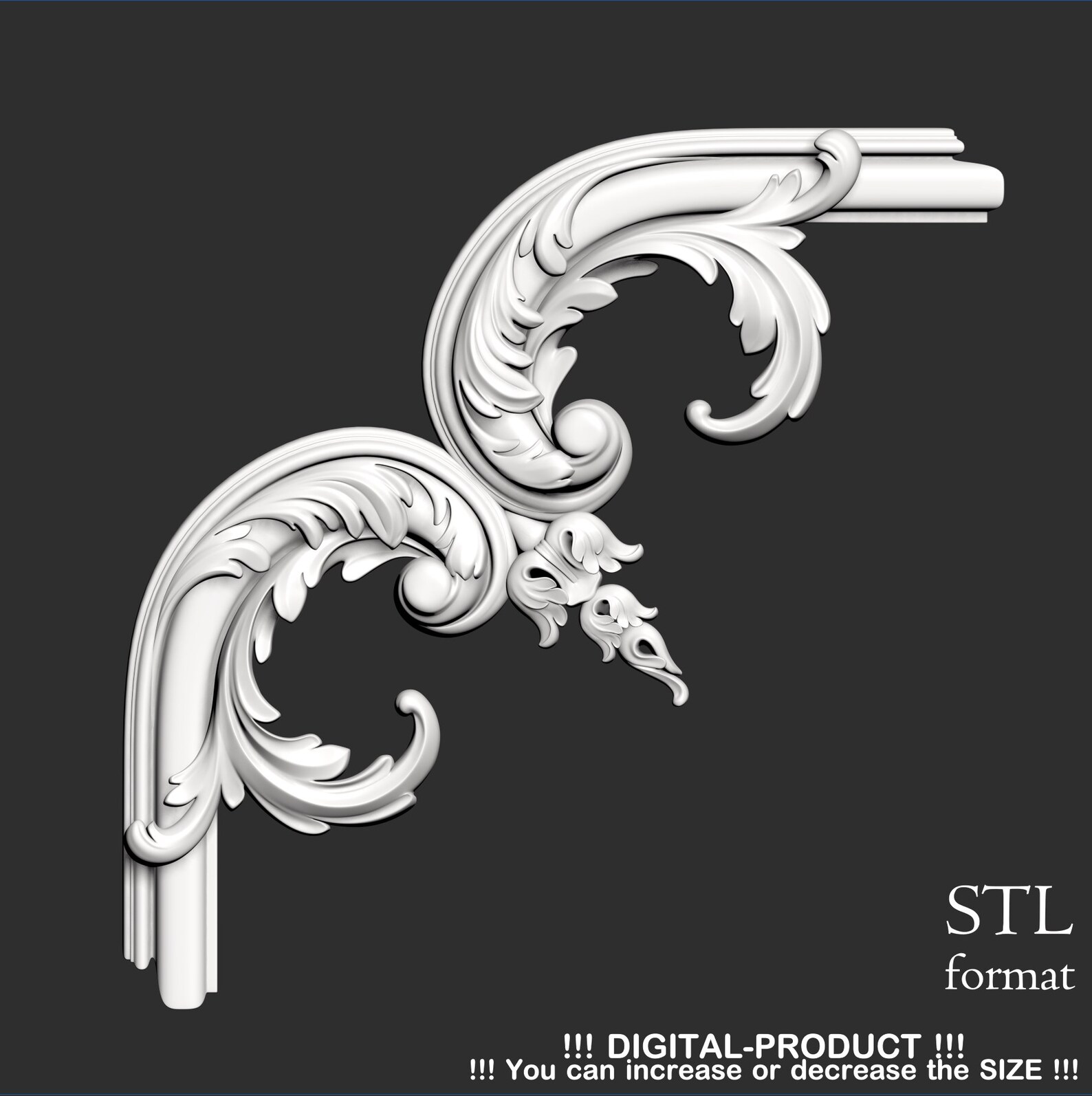 3d Molding Corner 3D Model, STL, CNC Molding, 3dmolding, 3dcorner, Bas ...