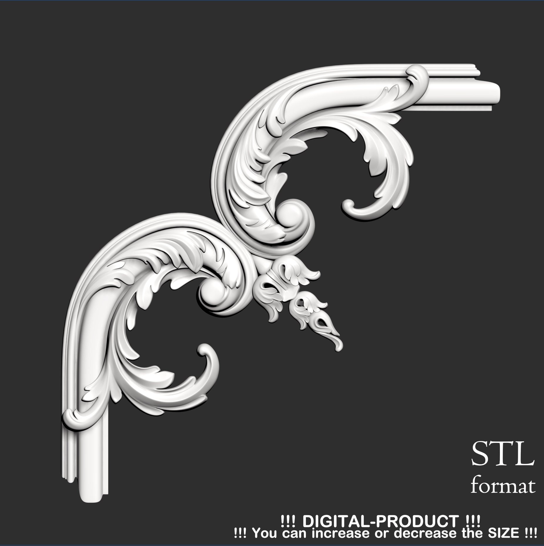 3d Molding Corner 3D Model, STL, CNC Molding, 3dmolding, 3dcorner, Bas ...