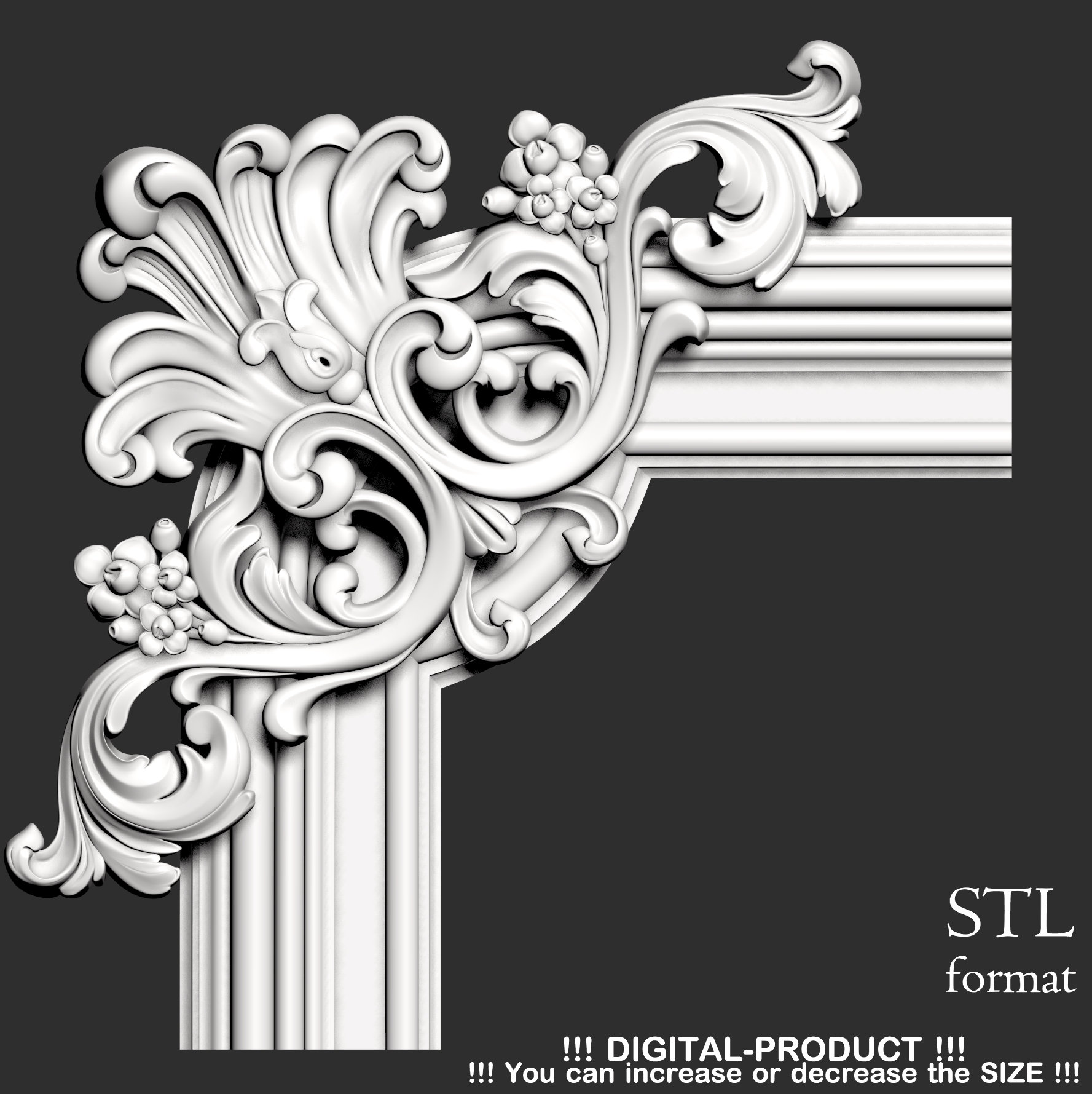 3d Molding Corner 3D Model, STL, CNC Molding, 3dmolding, 3dcorner, Bas ...