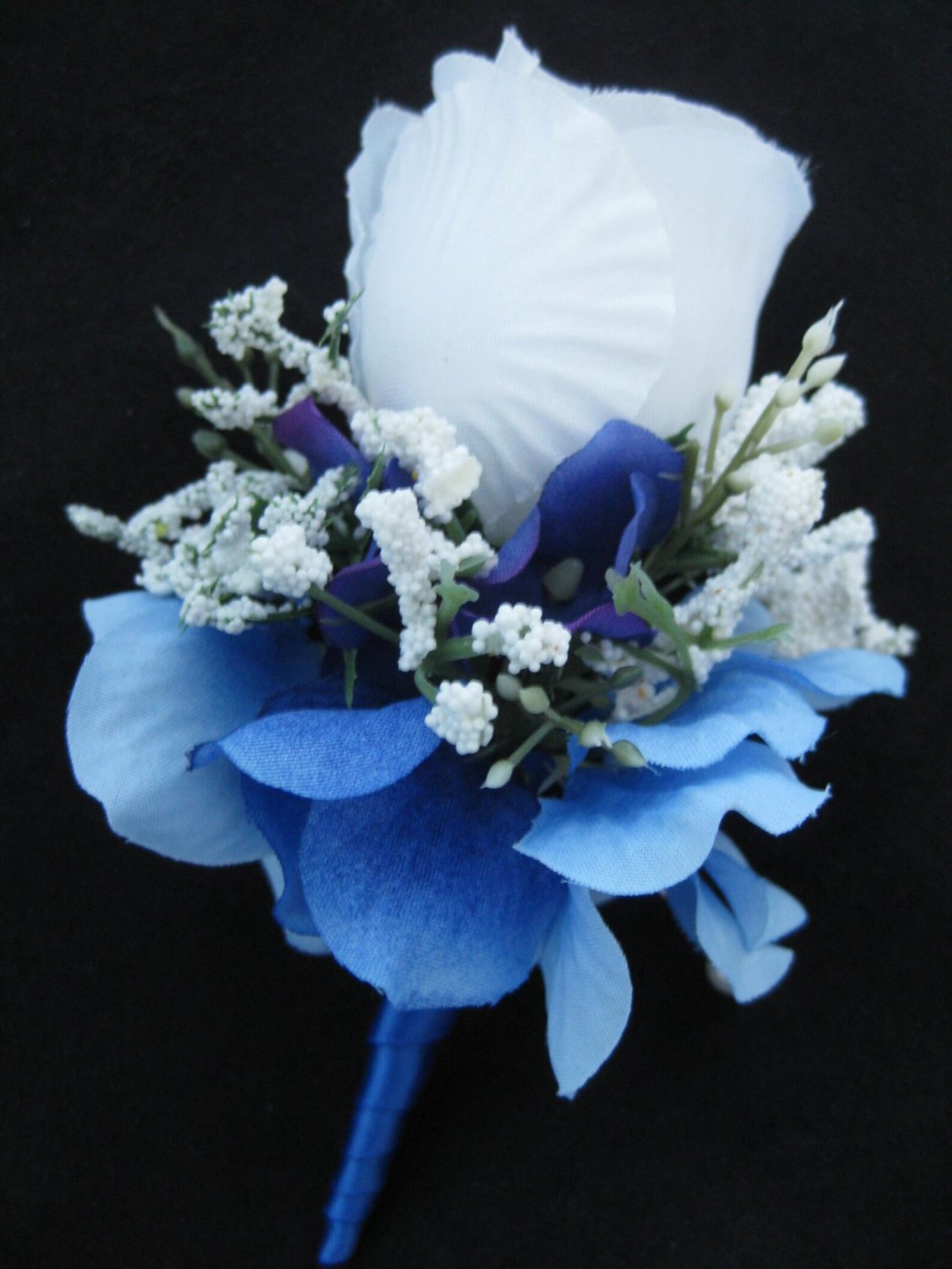 RED Wedding Groom Rose Bud Silk Flower Boutonniere Crystal Rhinestone ...