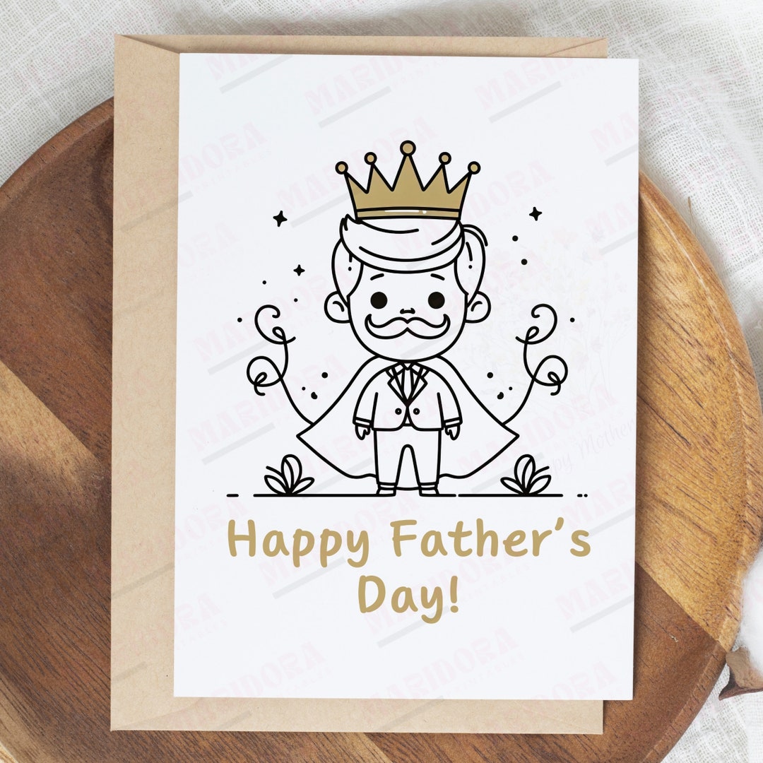 Father's Day Printable Card, Instant Download JPG PDF, Happy Dad's Day ...