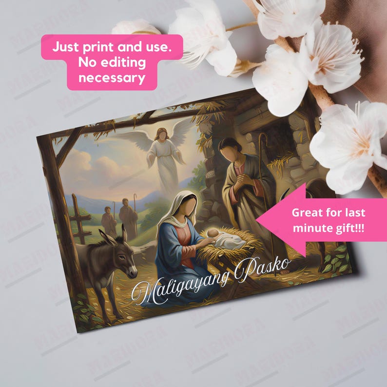 Printable Maligayang Pasko Filipino Christmas Card, Instant Download ...