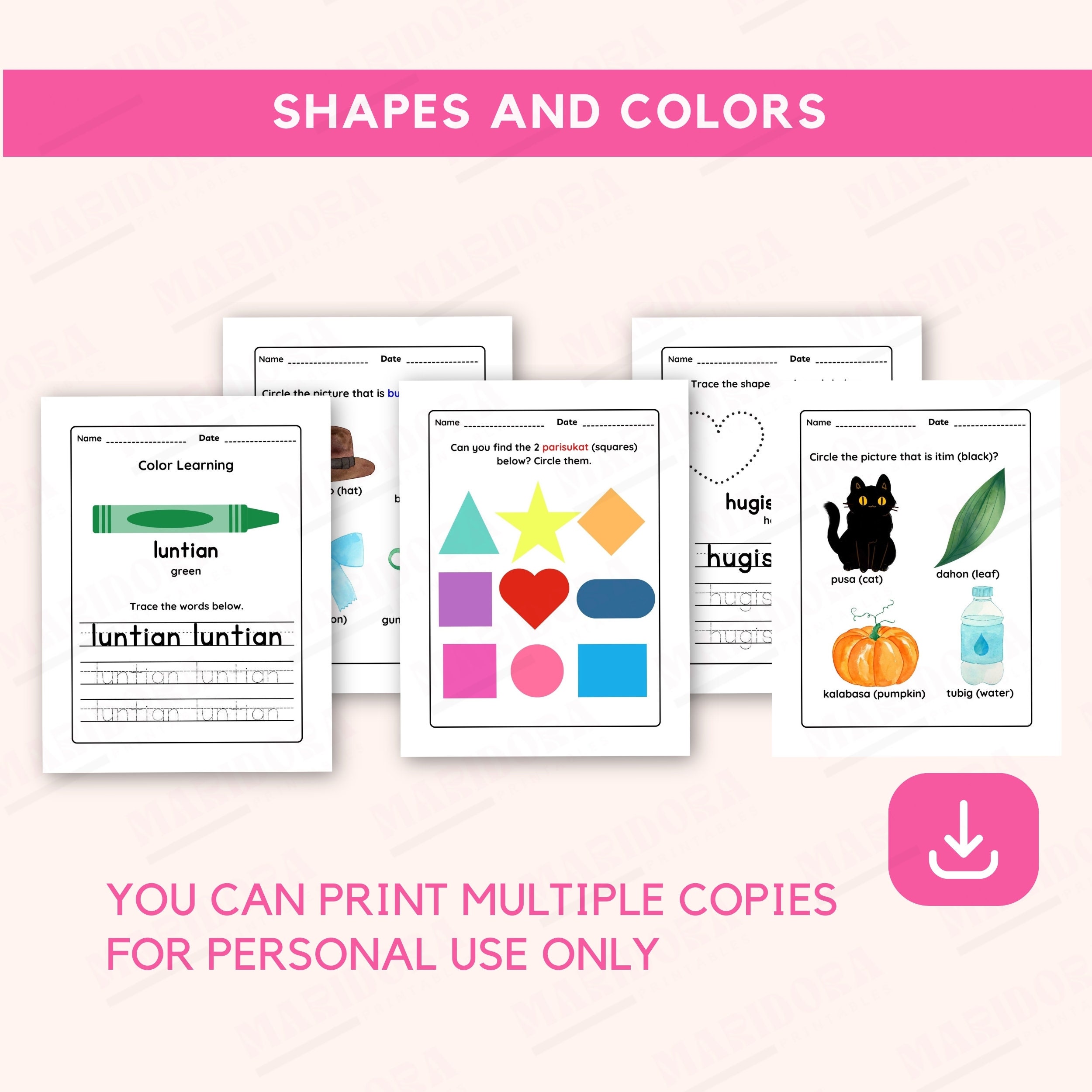 Filipino Preschool Bundle 28 Filipino Letters Practice Writing Sheets ...