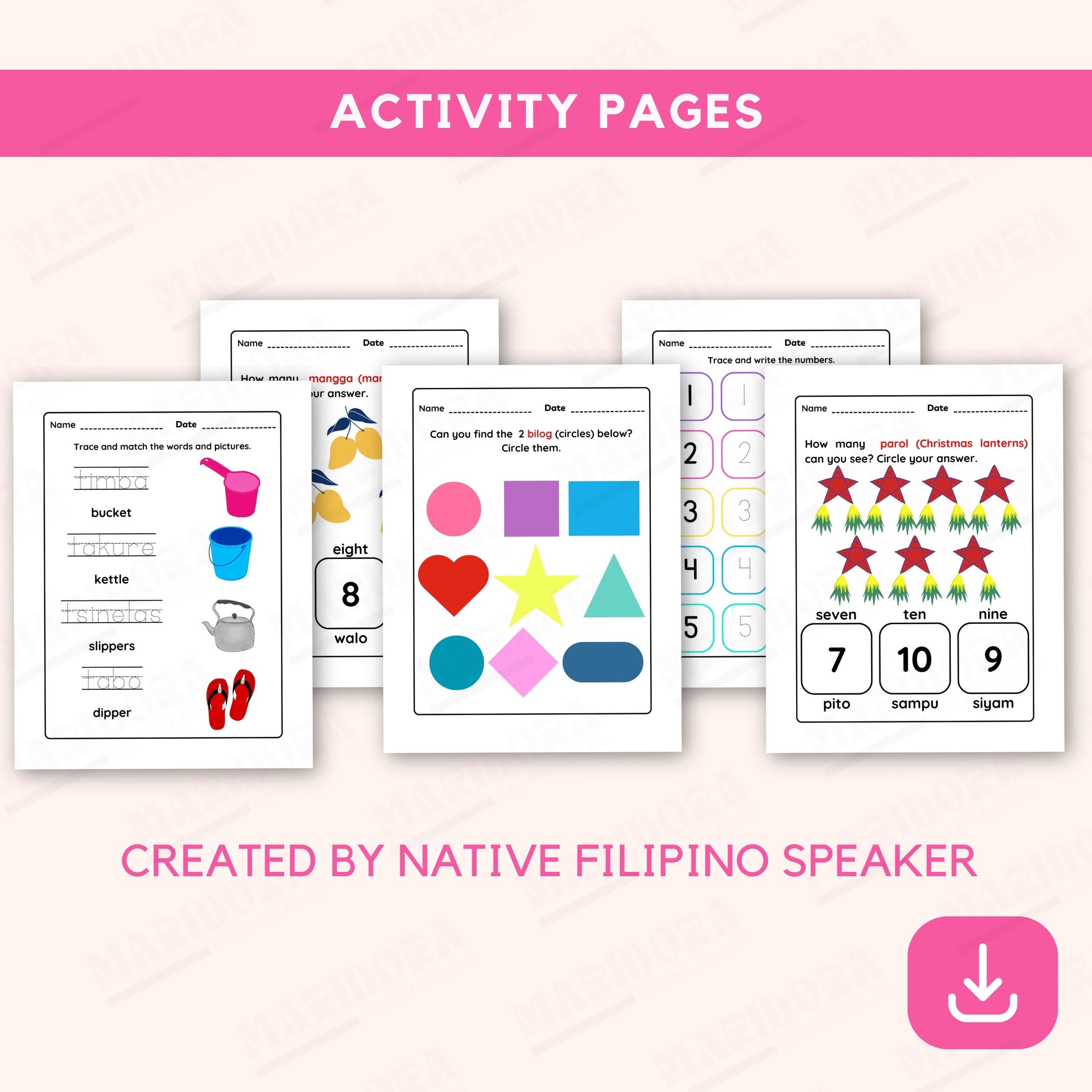 Filipino Preschool Bundle 28 Filipino Letters Practice Writing Sheets ...