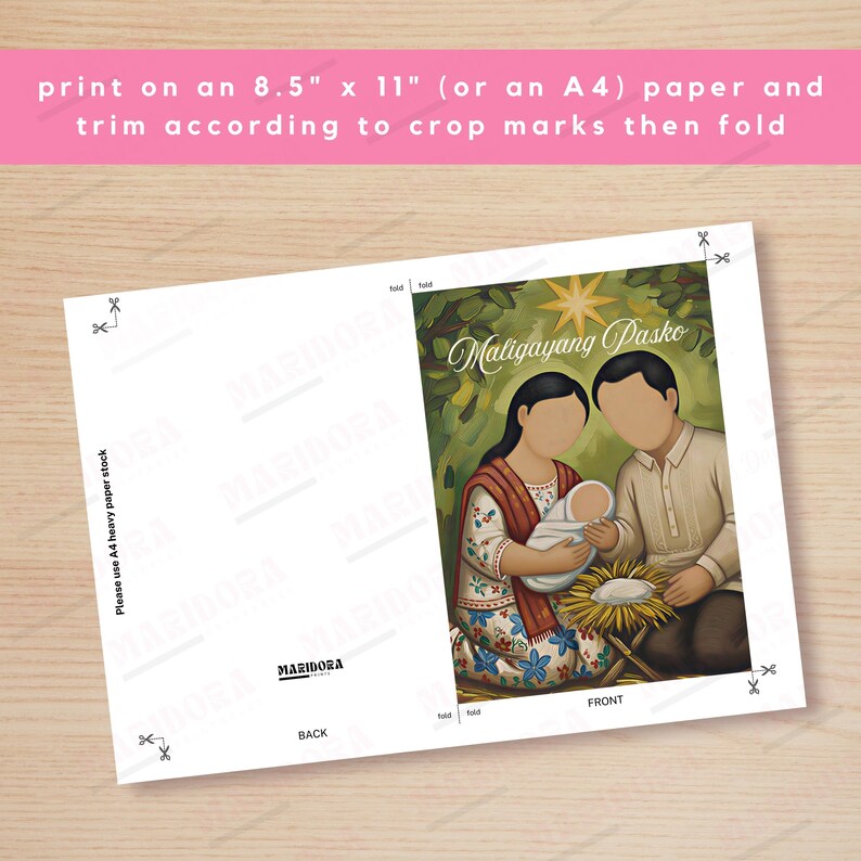 Maligayang Pasko Printable Filipino Christmas Card, DIY Holiday ...