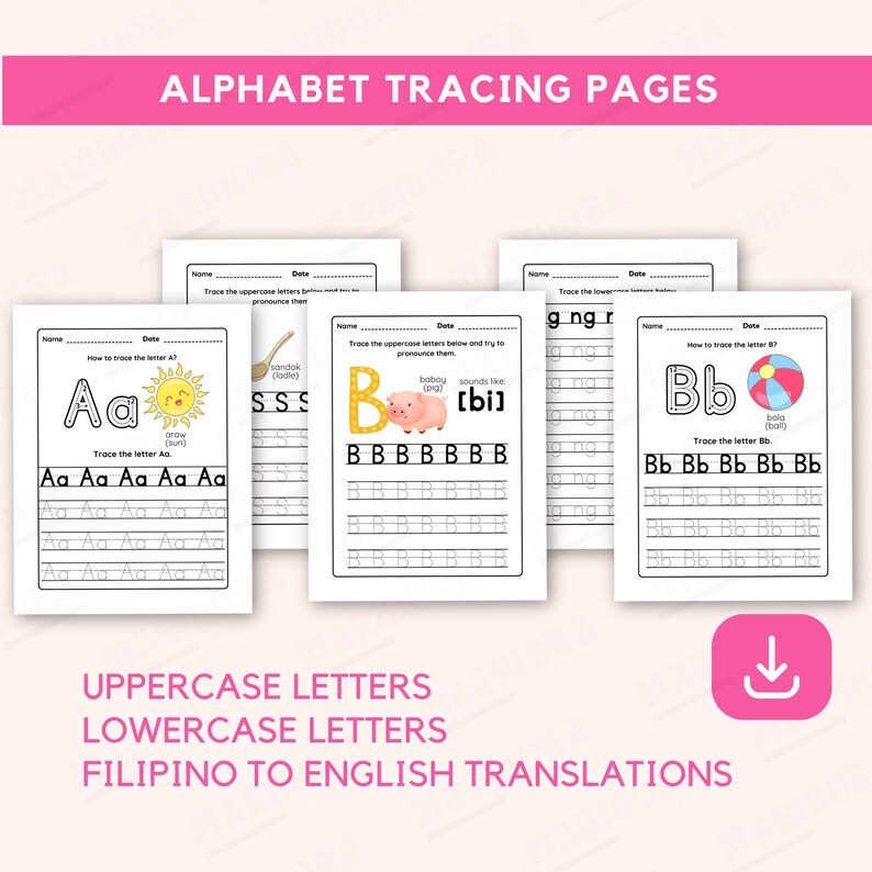 Filipino Preschool Bundle 28 Filipino Letters Practice Writing Sheets ...