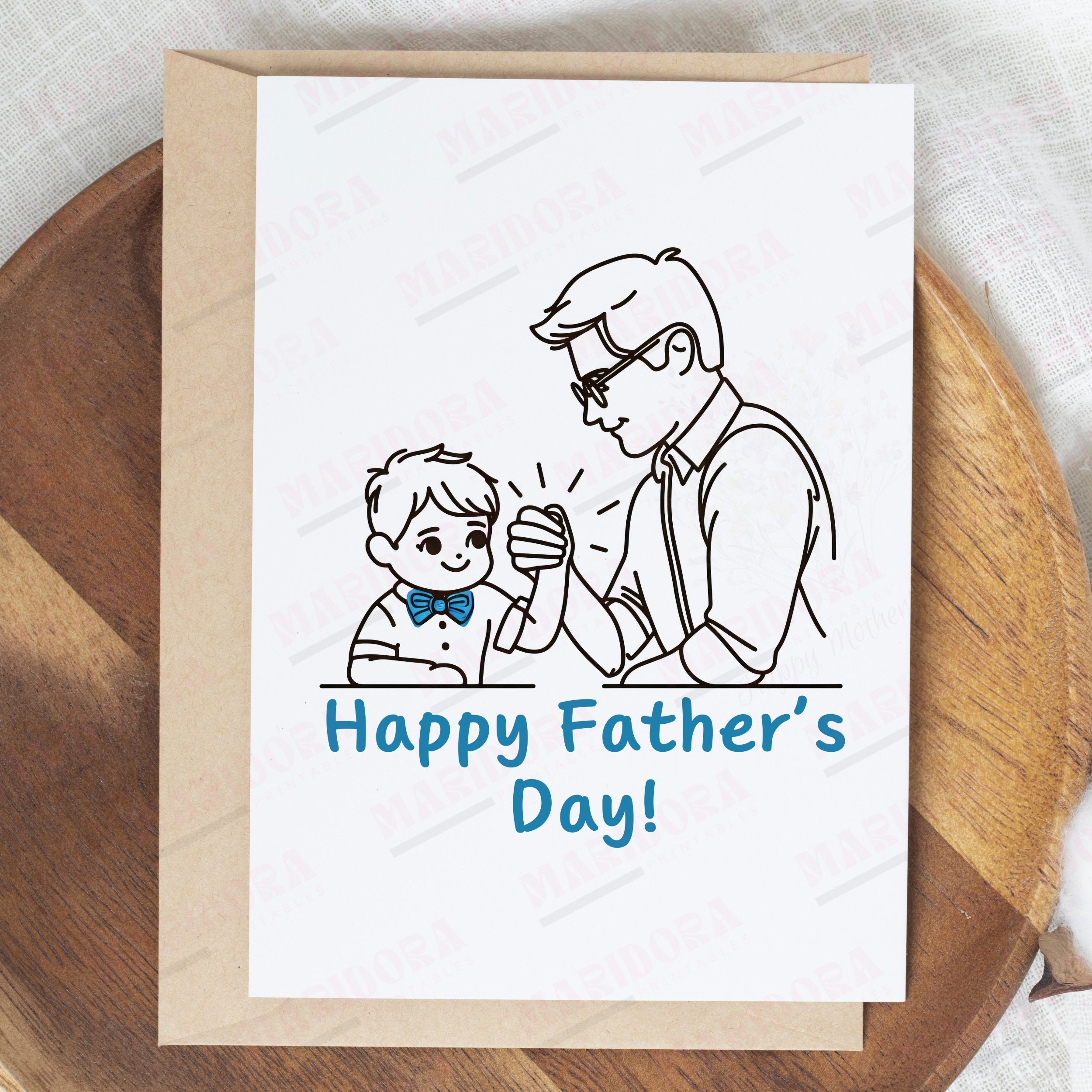 Father's Day Printable Card, Instant Download JPG PDF, Happy Dad's Day ...
