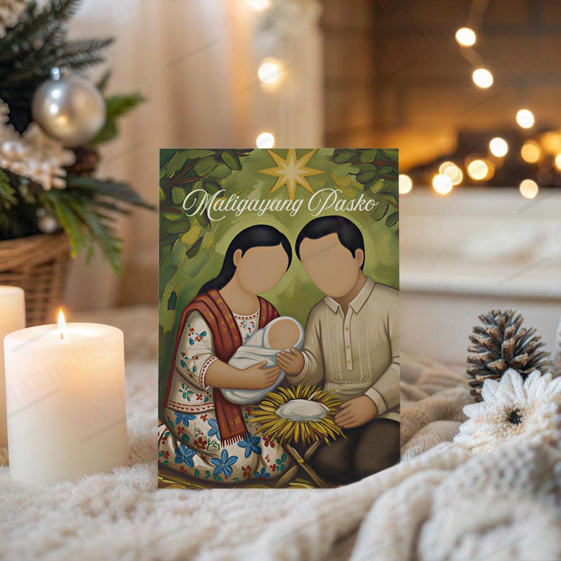 Maligayang Pasko Printable Filipino Christmas Card, DIY Holiday ...