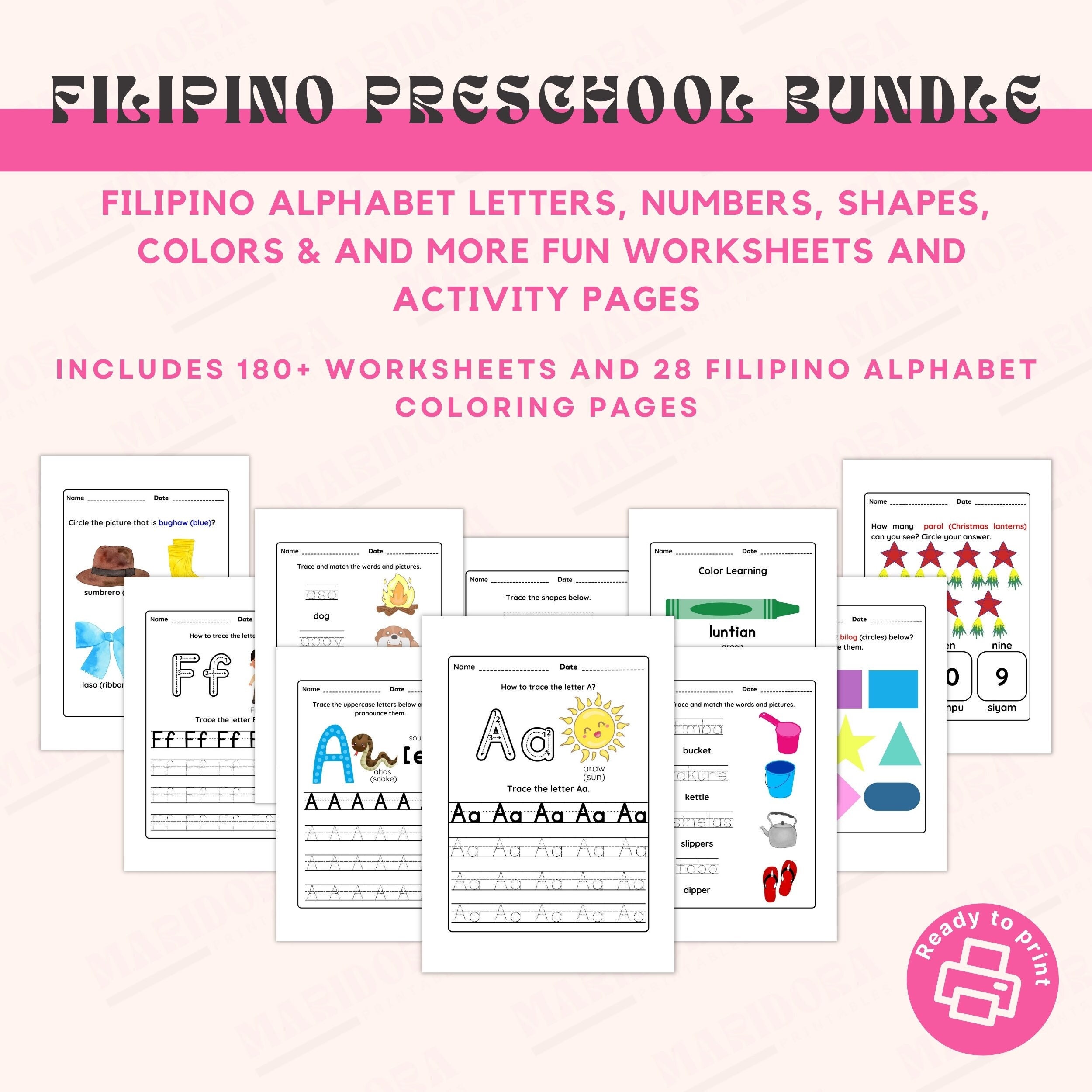 Filipino Preschool Bundle 28 Filipino Letters Practice Writing Sheets ...
