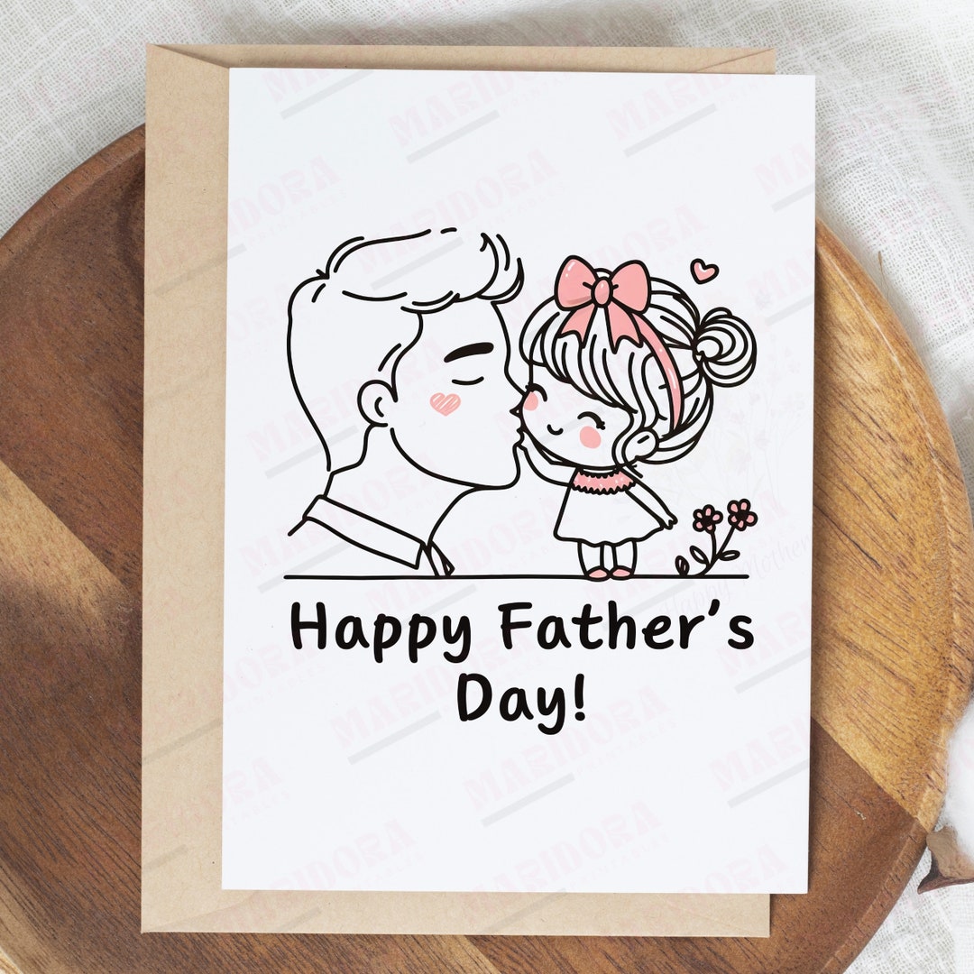 Father's Day Printable Card, Instant Download JPG PDF, Happy Dad's Day ...