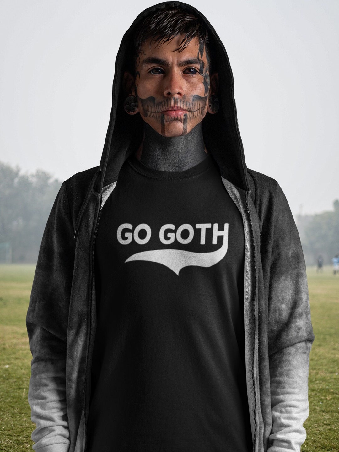 Go Goth Black Tshirt, Funny Gothic T Shirt Sports Collage Influenced ...