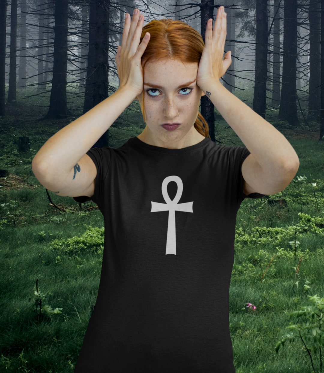 Ankh Symbol T Shirt - Goth Symbol Tshirt - Wicca Witchcraft Ankh T ...