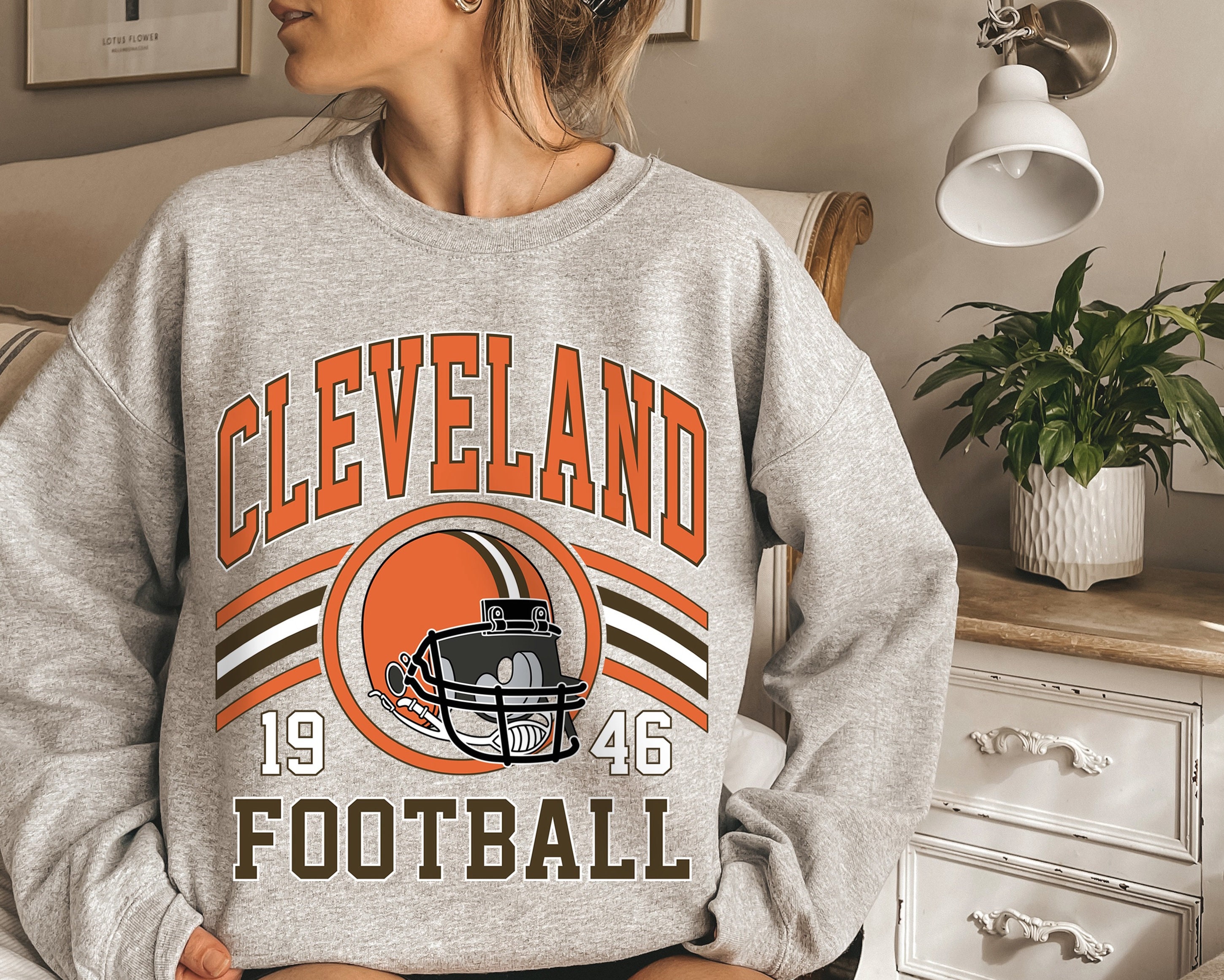 Cleveland Football Sweatshirt, Football Fan Crewneck, Retro Cleveland ...