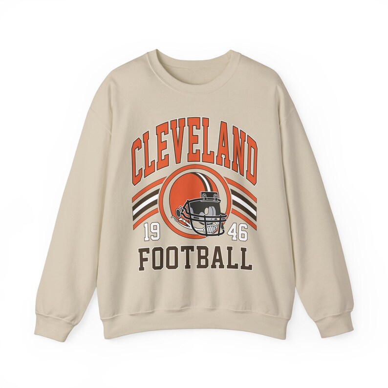 Cleveland Football Sweatshirt, Football Fan Crewneck, Retro Cleveland ...