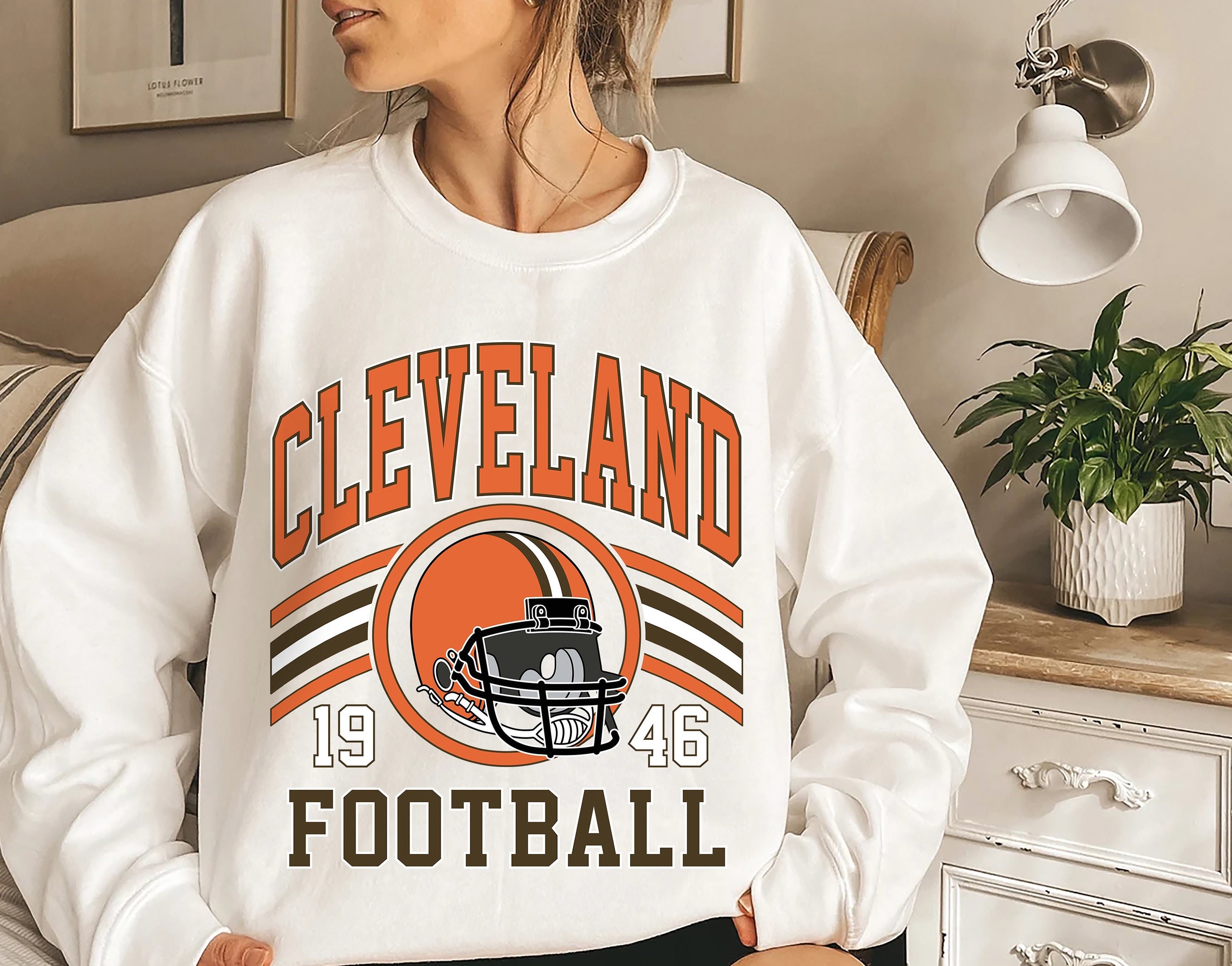 Cleveland Football Sweatshirt, Football Fan Crewneck, Retro Cleveland ...