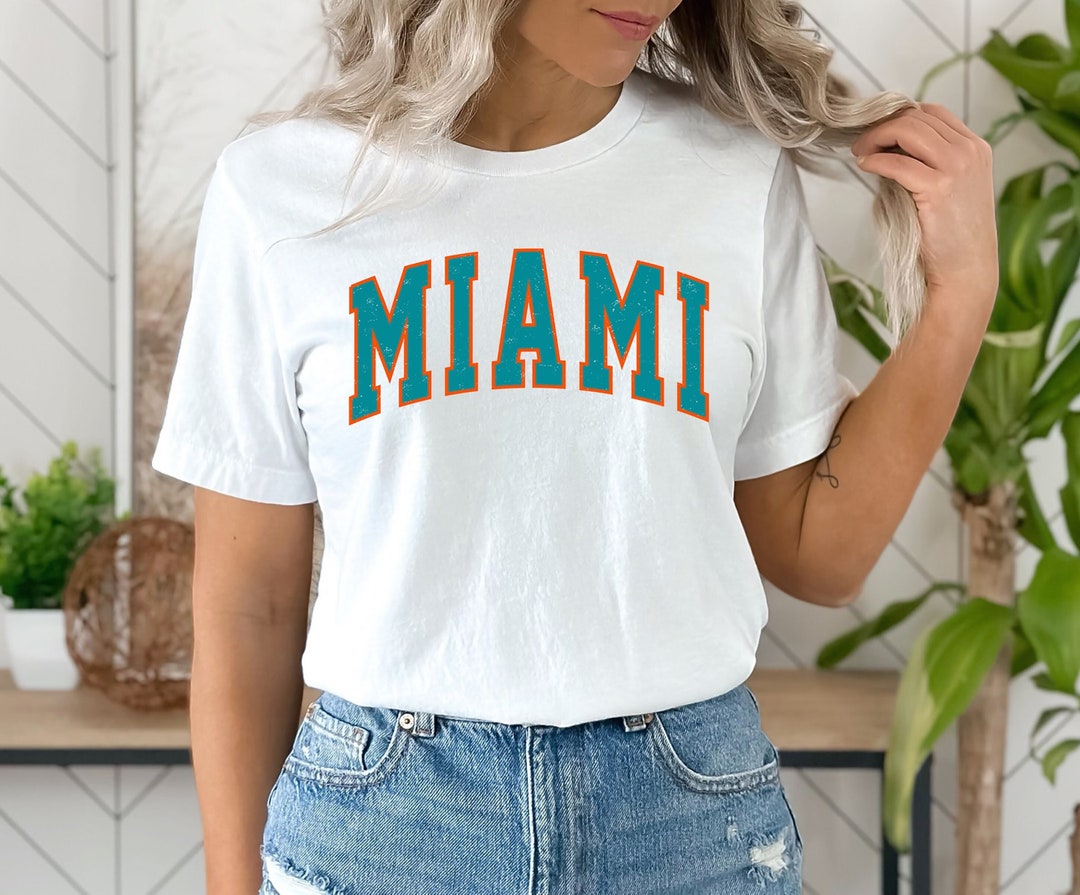 Miami Football Vintage Shirt, Miami Football T-shirt, Women's Miami ...