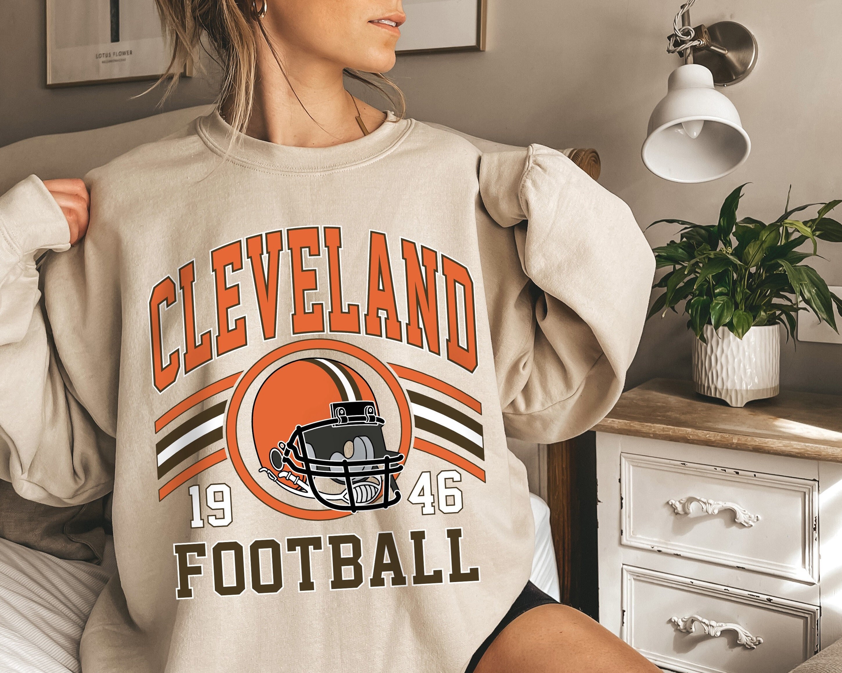 Cleveland Football Sweatshirt, Football Fan Crewneck, Retro Cleveland ...