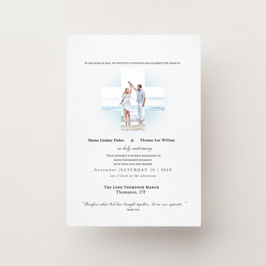 Christian Wedding Invitations, Bible Verse Wedding Invitations, Church ...