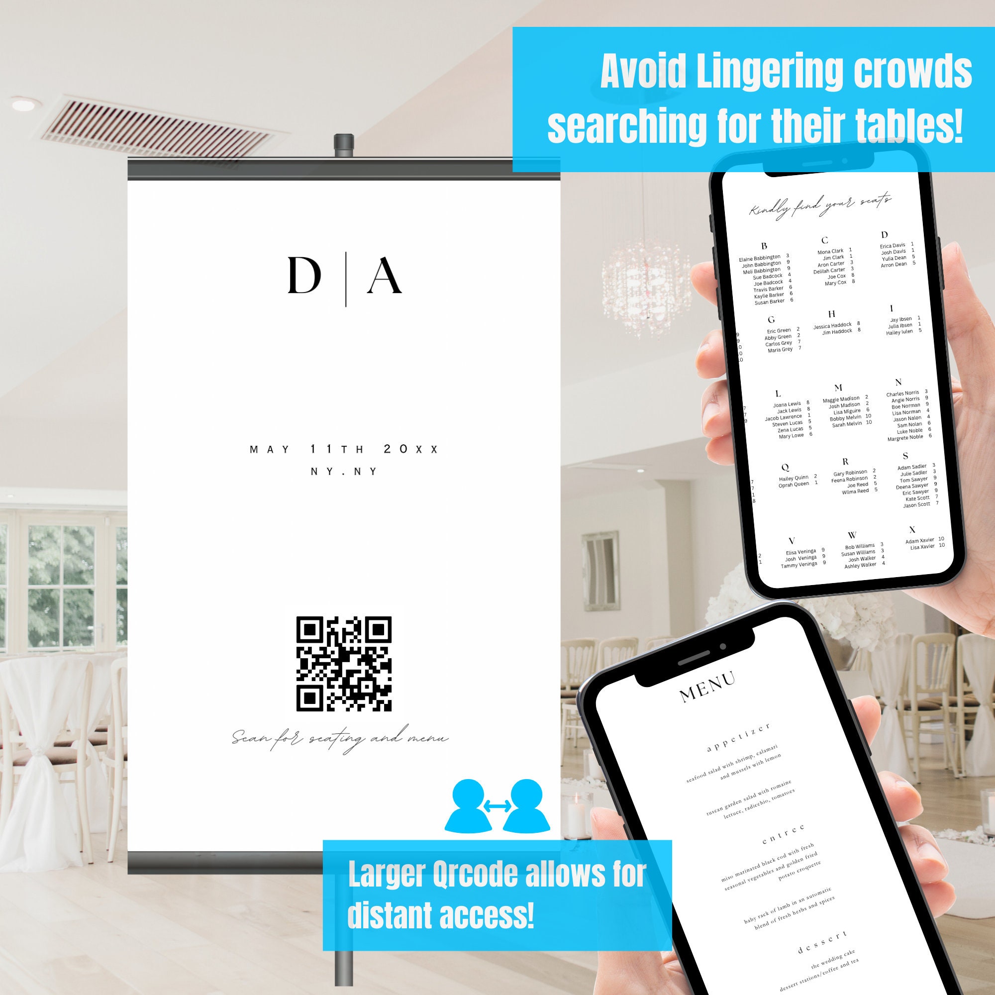 QR Code Wedding Seating Chart,unique Wedding Seating Chart,wedding ...