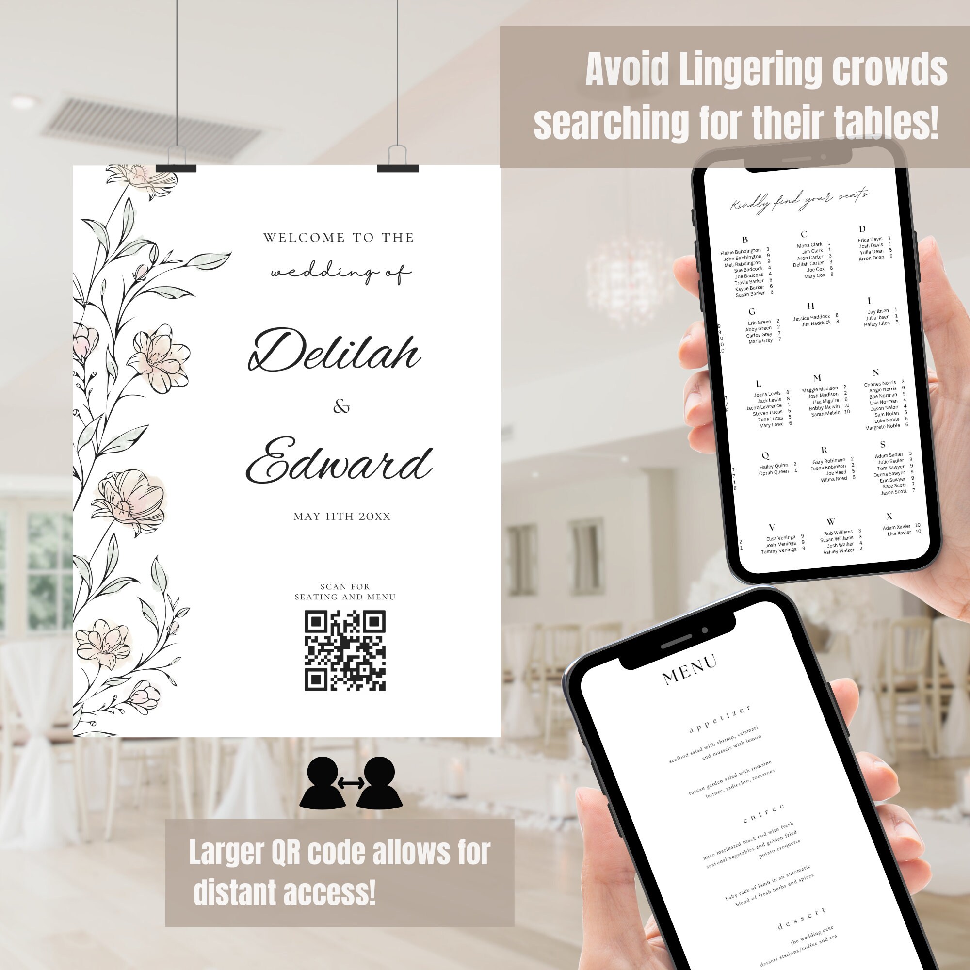 QR Code Wedding Seating Chart,unique Wedding Seating Chart,wedding ...