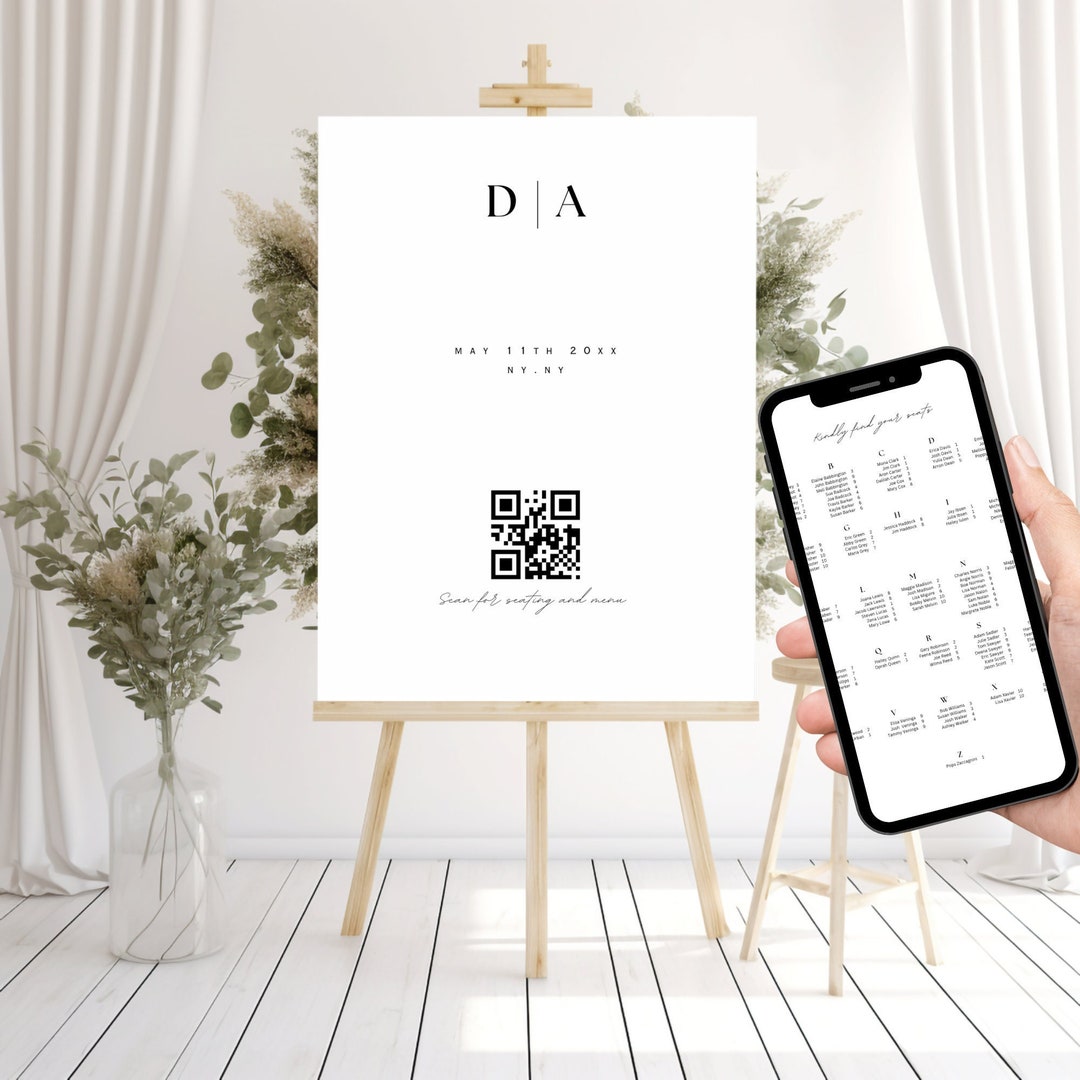QR Code Wedding Seating Chart, Wedding QR Code, Seating Plan,wedding ...
