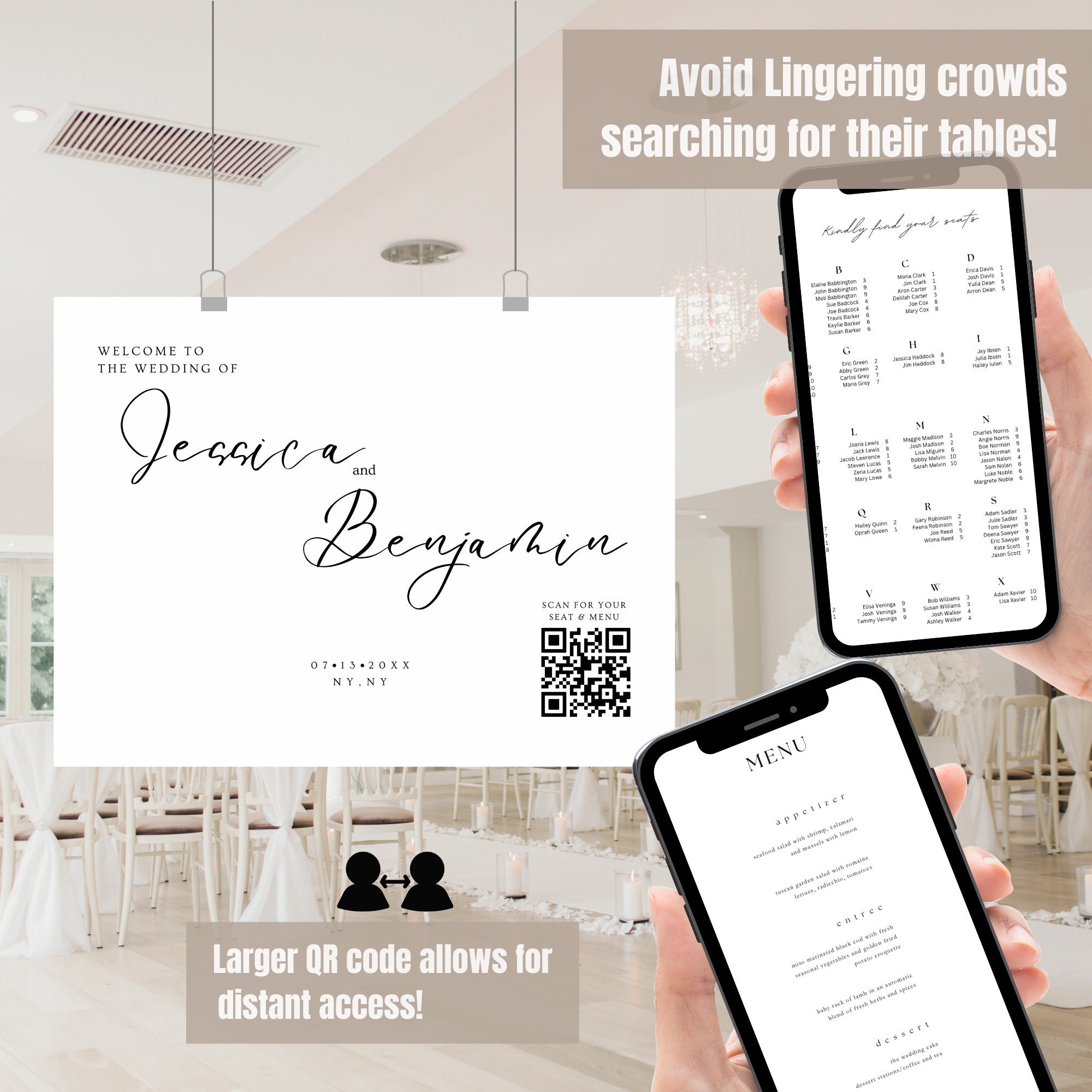 QR Code Wedding Seating Chart,wedding Seating Arrangement,wedding Table ...