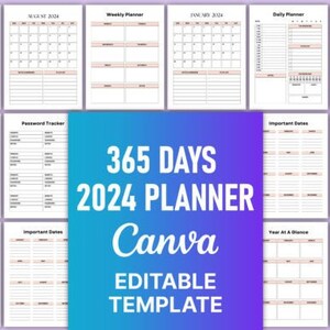Premium Ultimate Digital Planner Editable 365 Days 2024 Planner Canva ...