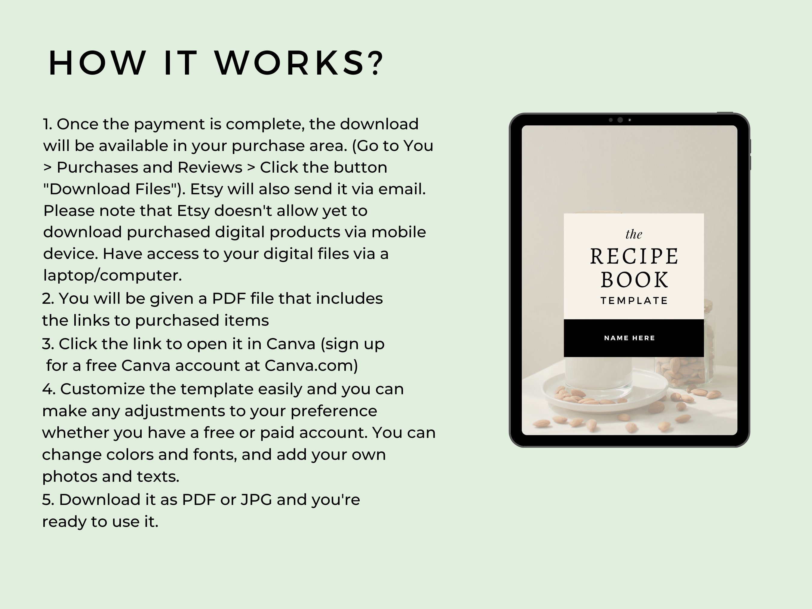 Recipe Book Template Recipe Template Recipe Book Canva Template Blank ...