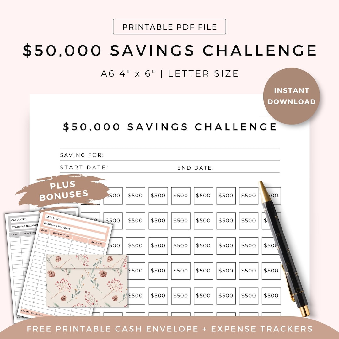 50000 Savings Challenge 50k Savings Challenge 50k Challenge 50000 ...