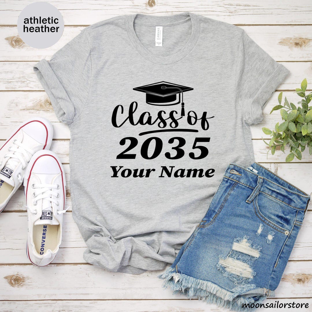 Personalized Graduation Class of 2035 Unisex T-shirt, Custom Name and ...