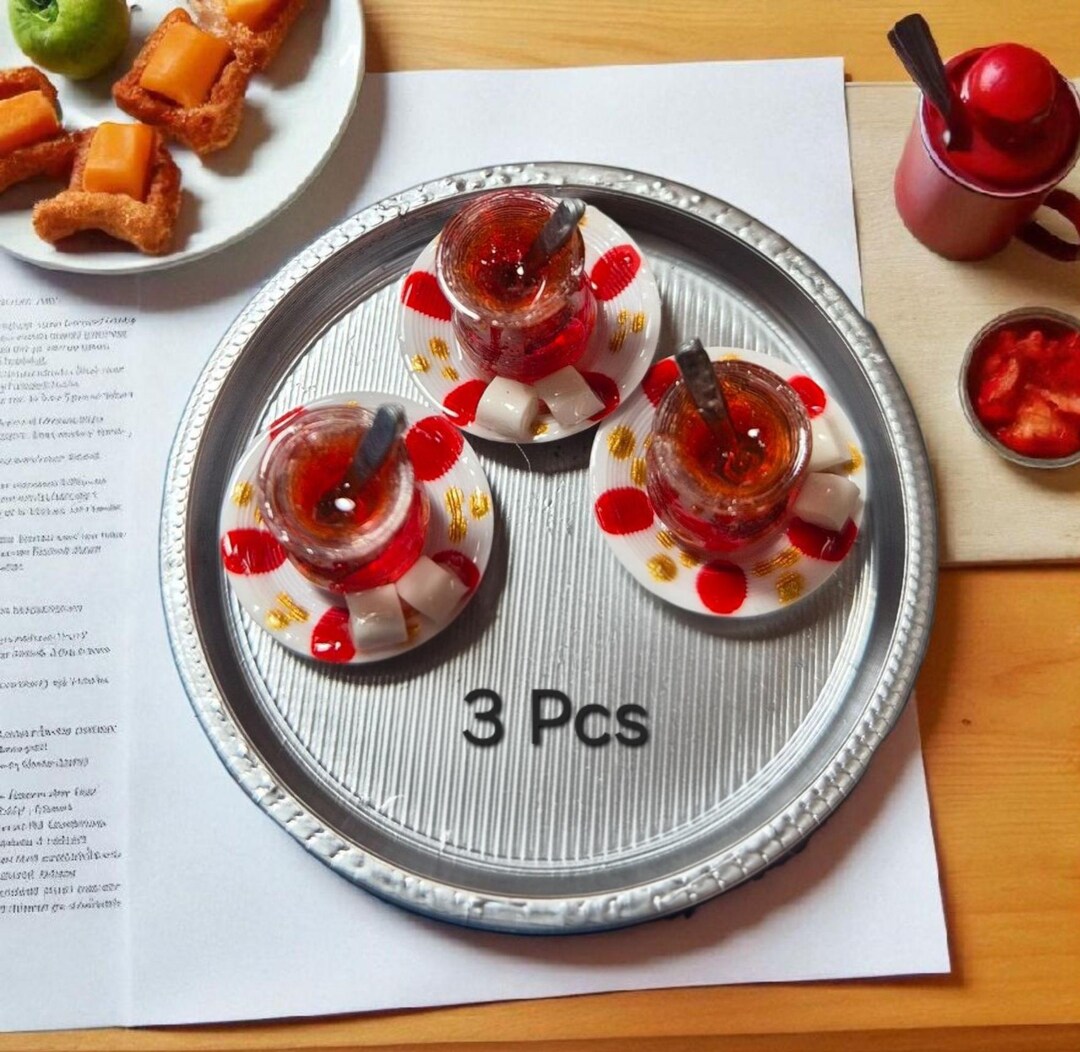 Miniature Tea Cup Set – 3D Printed Model, Gray Tray Gift - Etsy