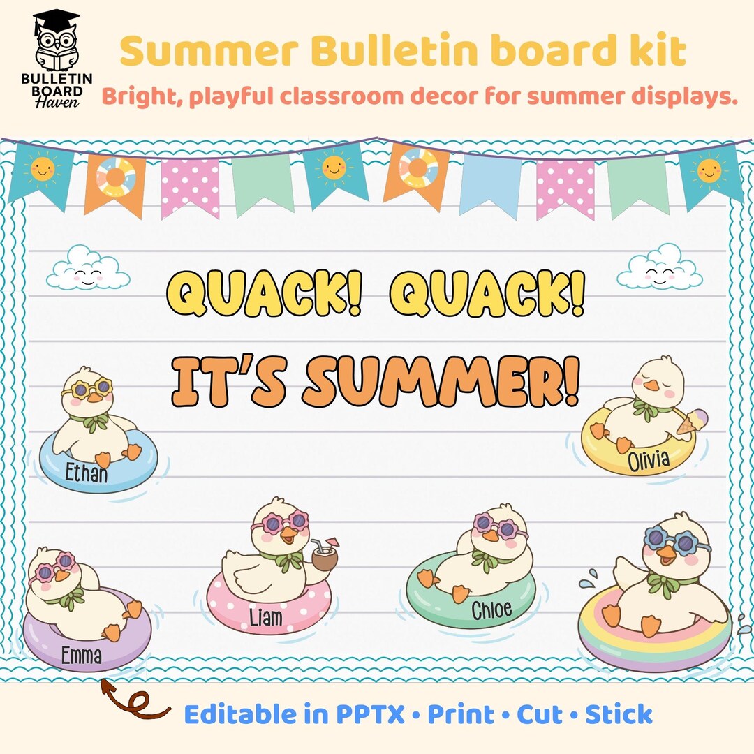 Duck Bulletin Board Kit for Summer Classroom Decor and Door Displays - Etsy